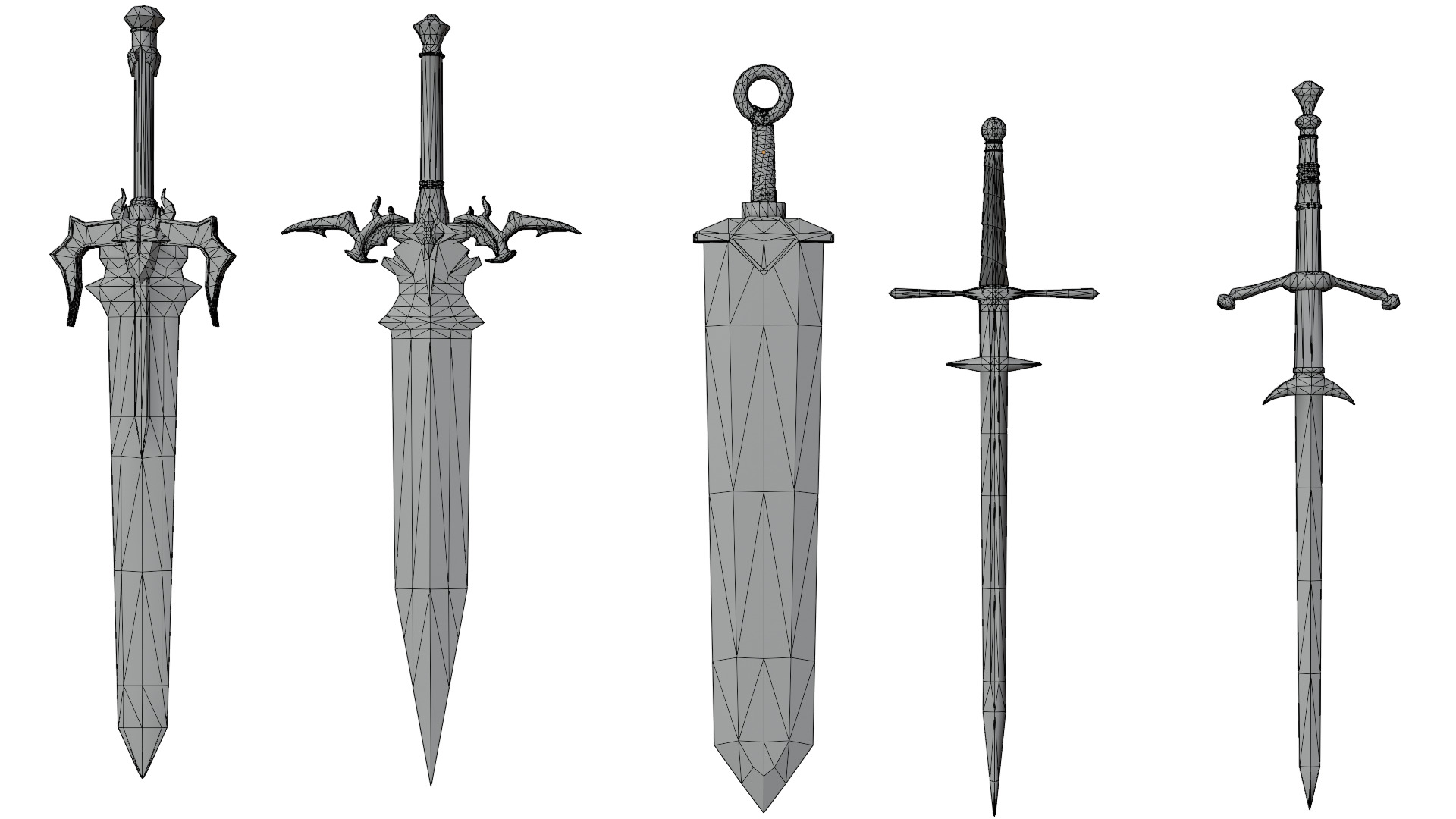 Sword 3D Low poly ready for game asset free VR / AR / low-poly 3D model ...
