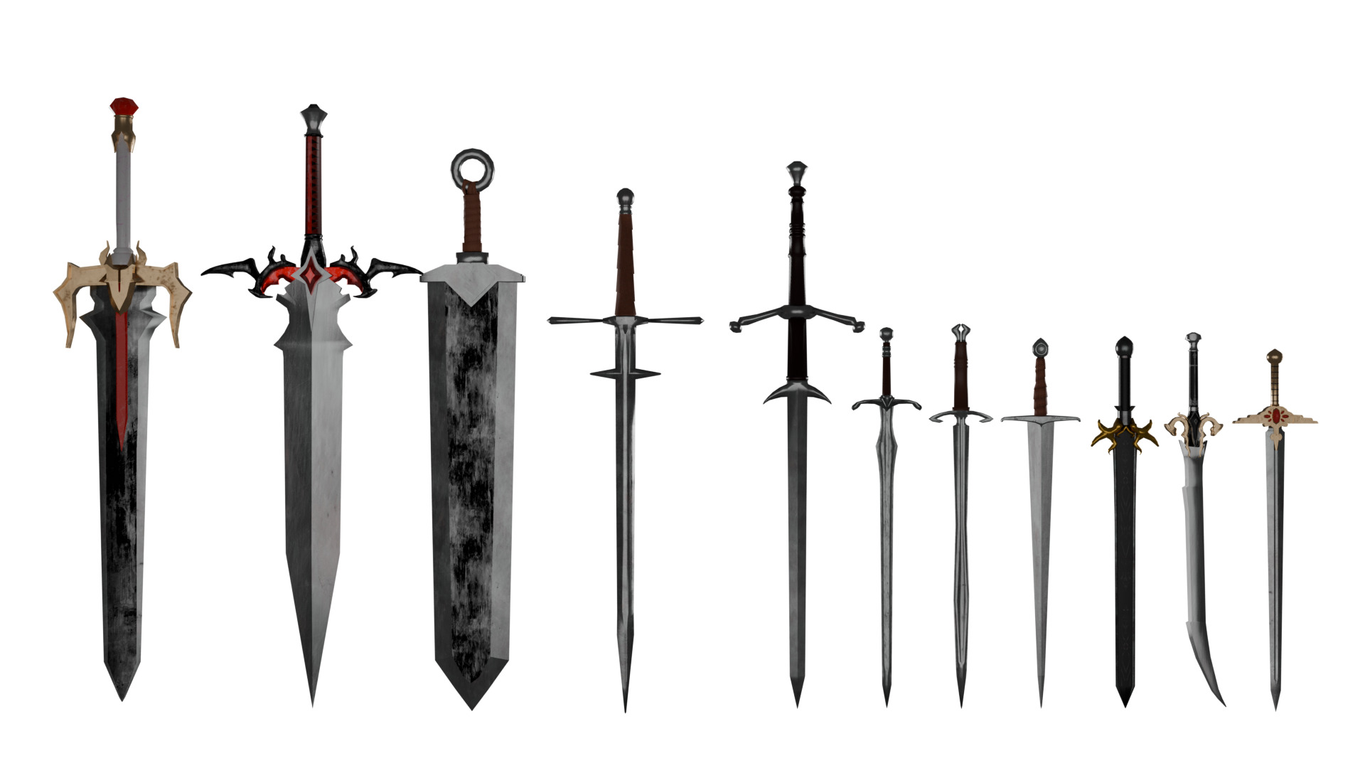 Sword 3D Low poly ready for game asset free VR / AR / low-poly 3D model ...