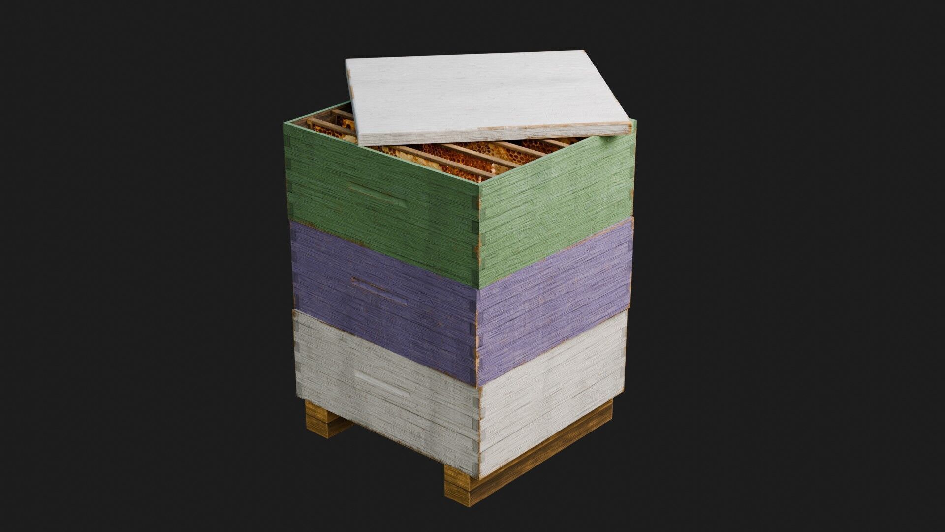 Stacked beehive with 4K Textures 3D model | CGTrader