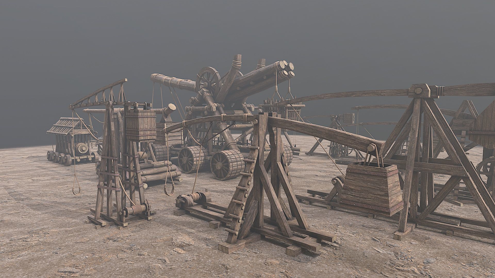 Medieval Siege War Machines PBR Collection VR / AR / low-poly | CGTrader
