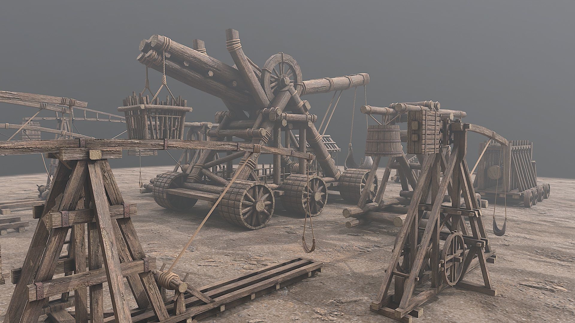 Medieval Siege War Machines PBR Collection VR / AR / low-poly | CGTrader
