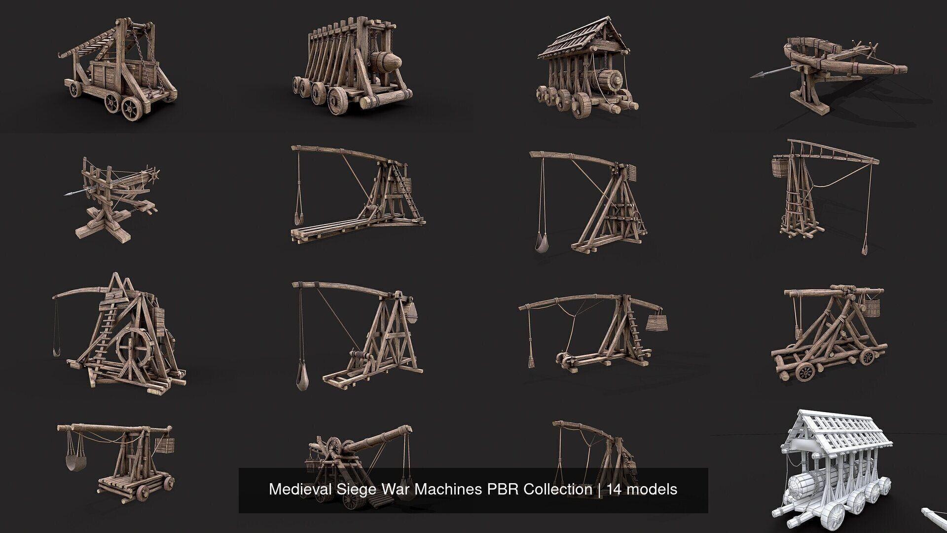Medieval Siege War Machines PBR Collection VR / AR / low-poly | CGTrader
