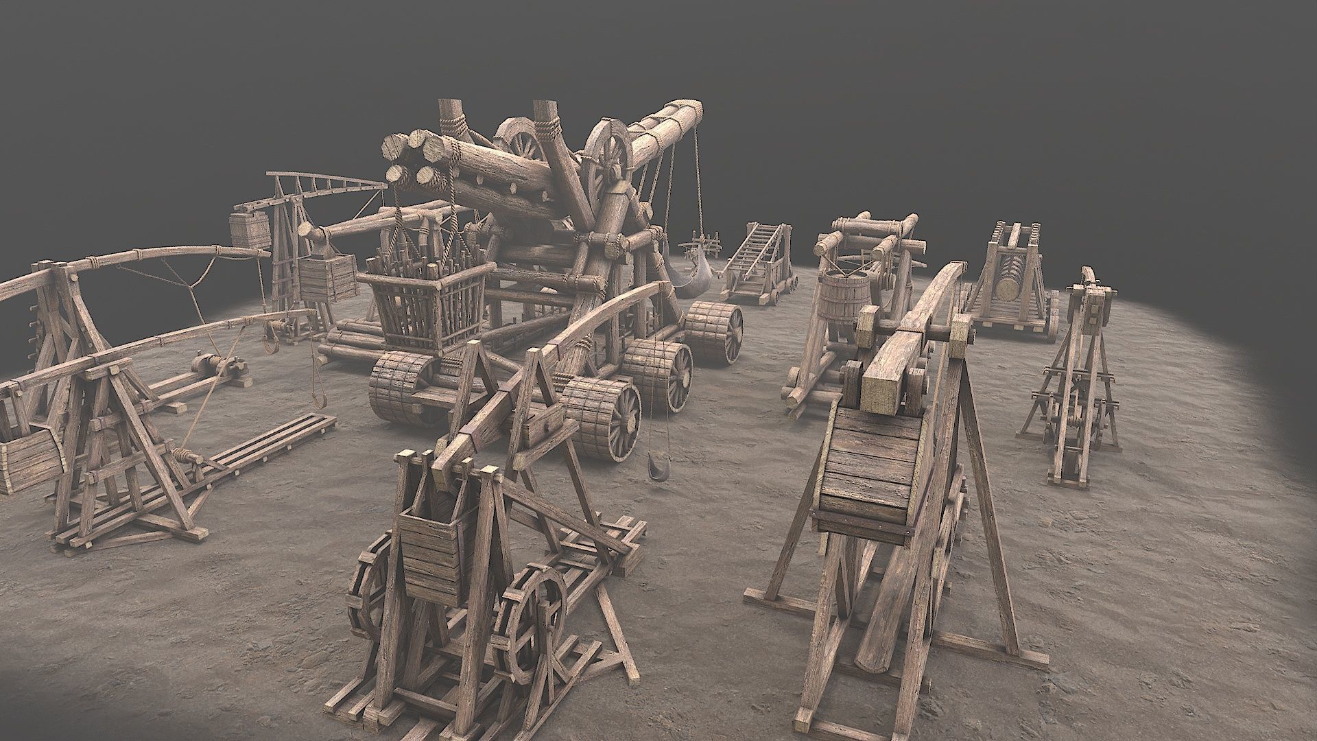 Medieval Siege War Machines PBR Collection VR / AR / low-poly | CGTrader