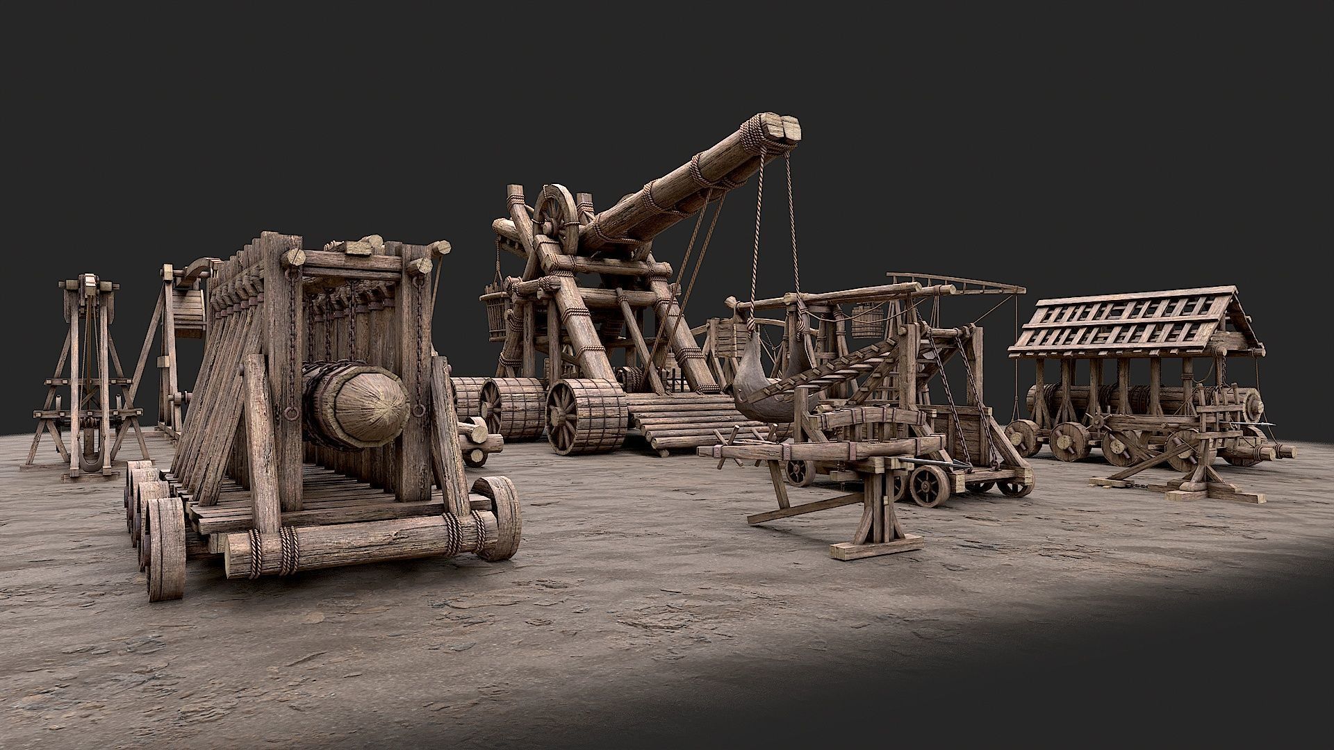 Medieval Siege War Machines PBR Collection VR / AR / low-poly | CGTrader