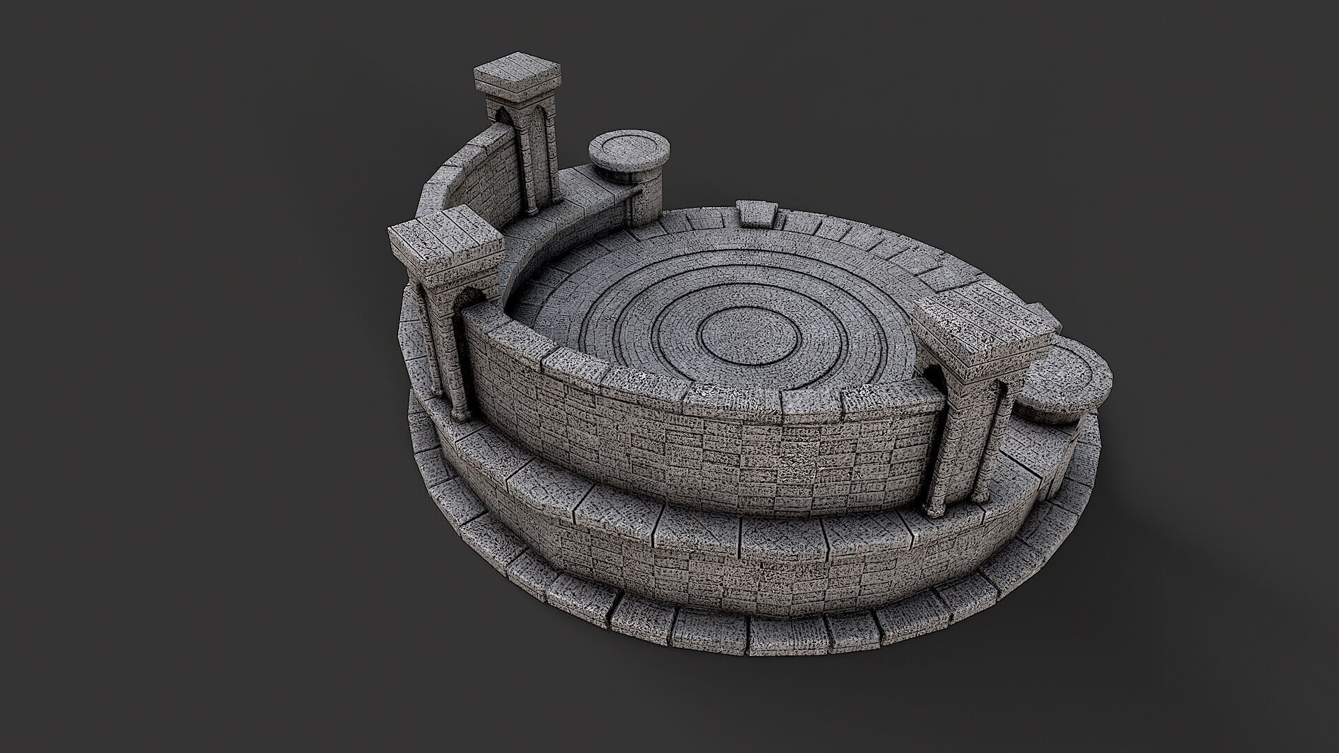 3D model Ancient Circular Stone Platform Altar 1 VR / AR / low-poly ...