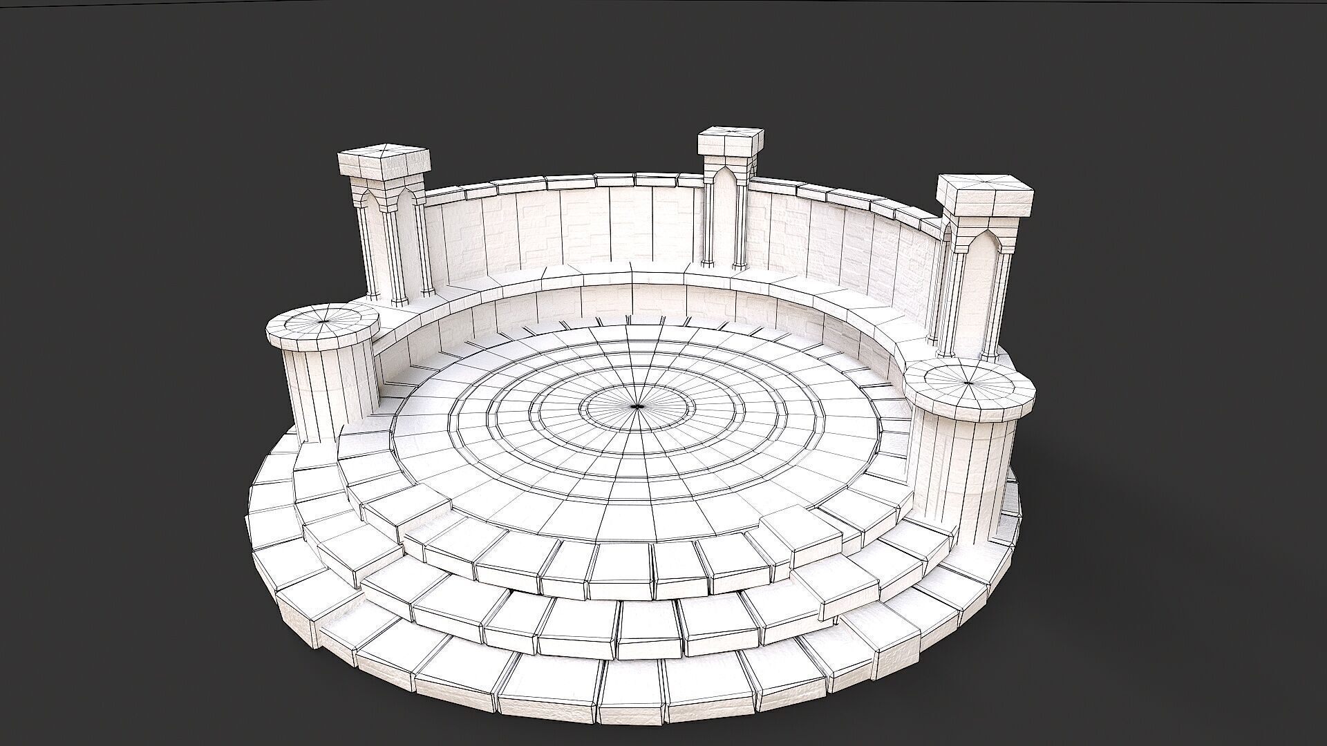 3D model Ancient Circular Stone Platform Altar 1 VR / AR / low-poly ...