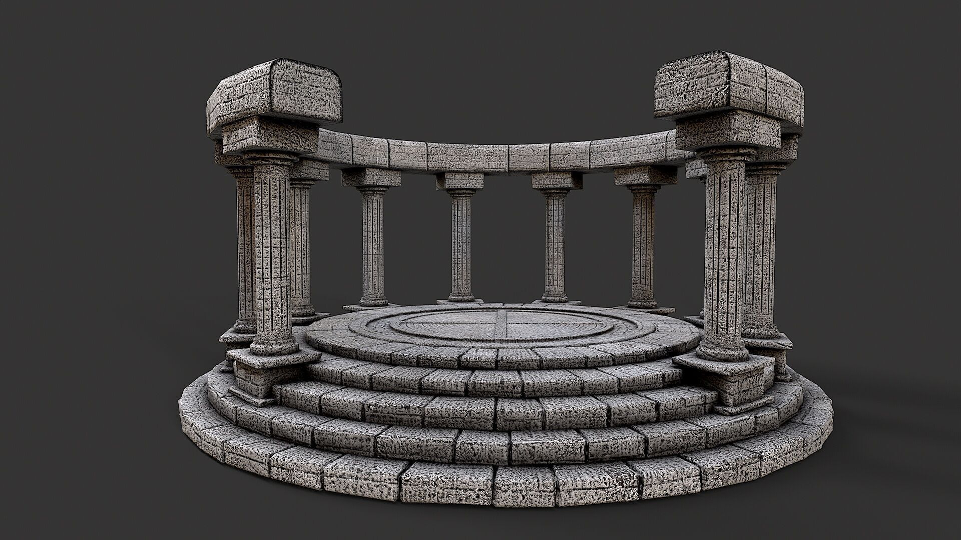 3D model Ancient Circular Stone Platform Altar 4 VR / AR / low-poly ...