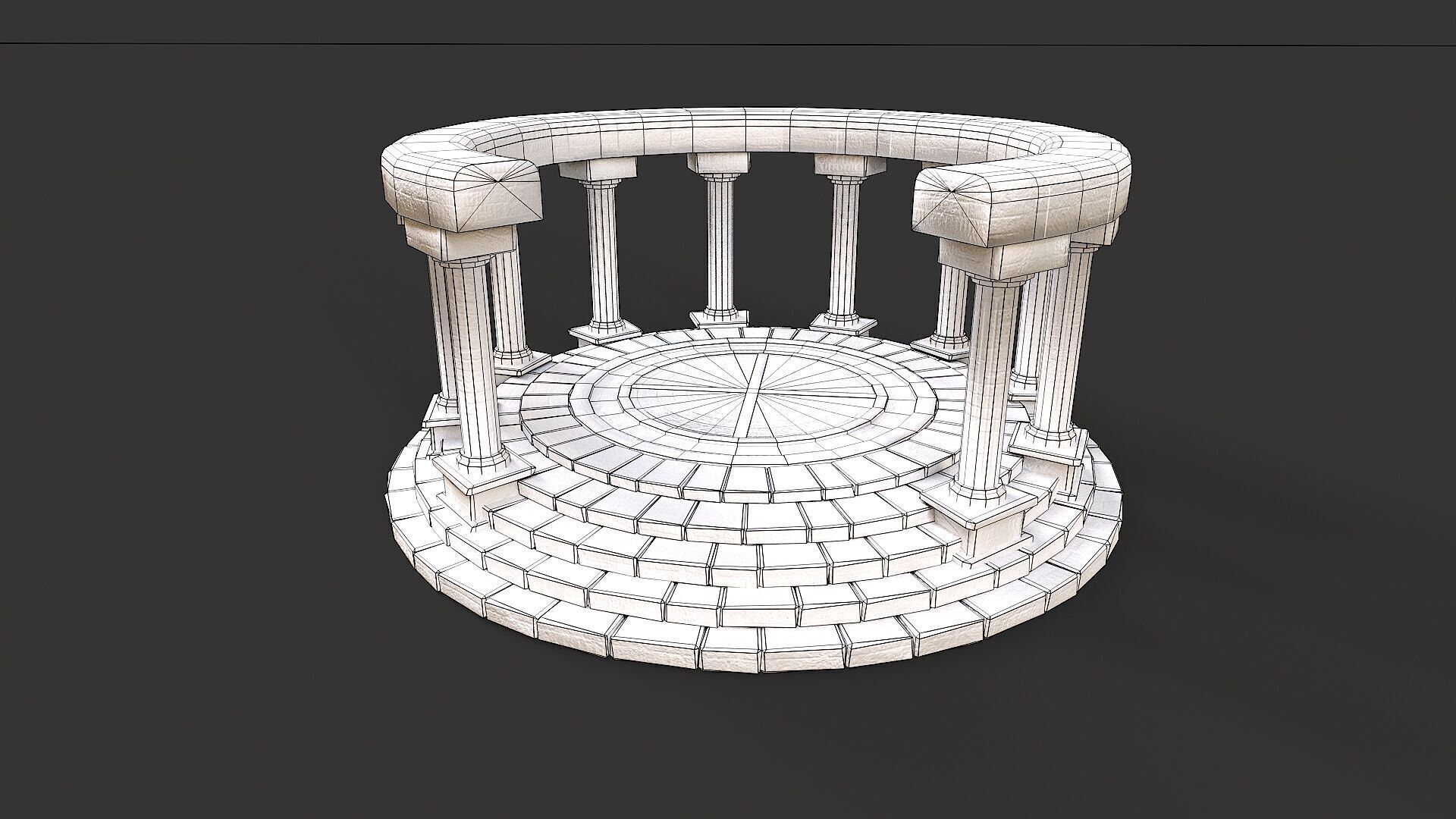 3D model Ancient Circular Stone Platform Altar 4 VR / AR / low-poly ...