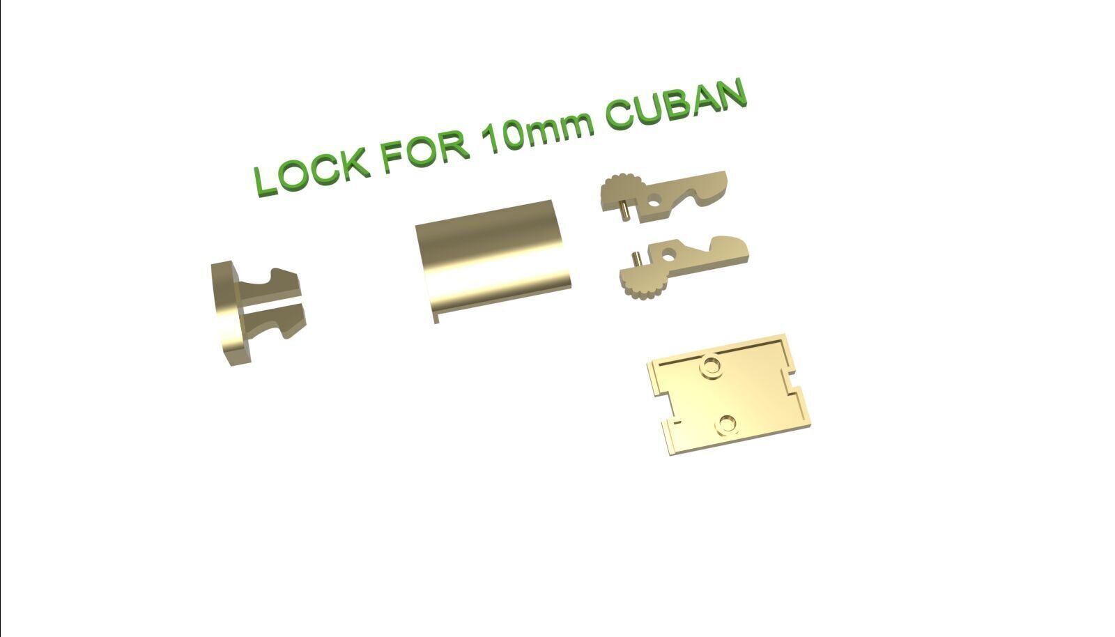Box clasp lock for 10mm Cuban chain LK002 3D model 3D printable | CGTrader
