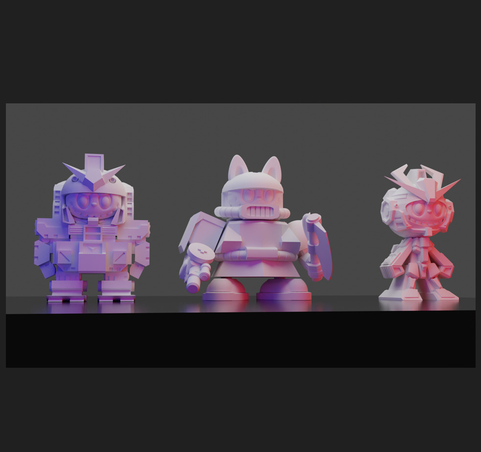 Labubu Gundam set 3D model 3D printable | CGTrader