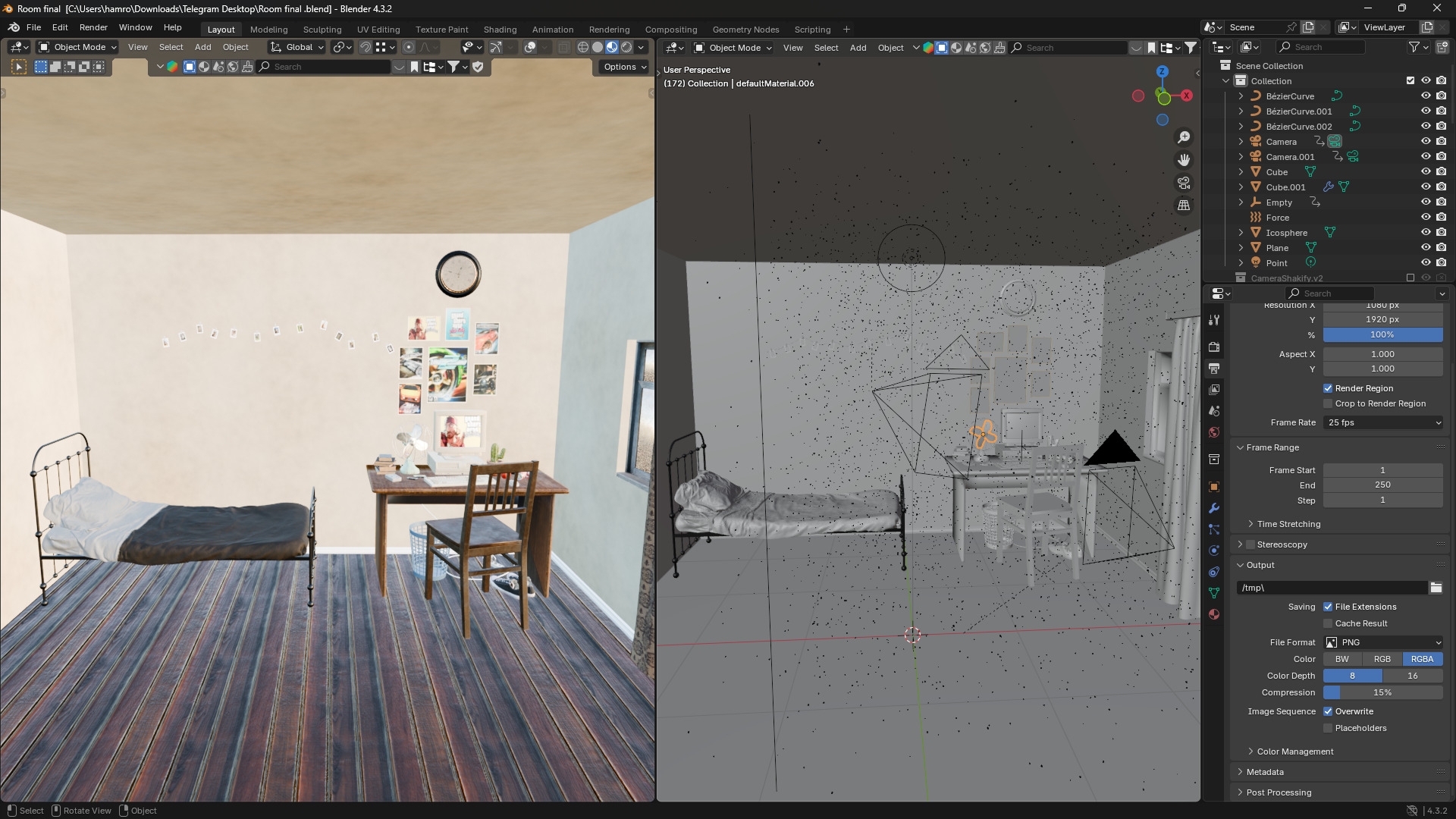 Old room Old Pc 3D model animated | CGTrader