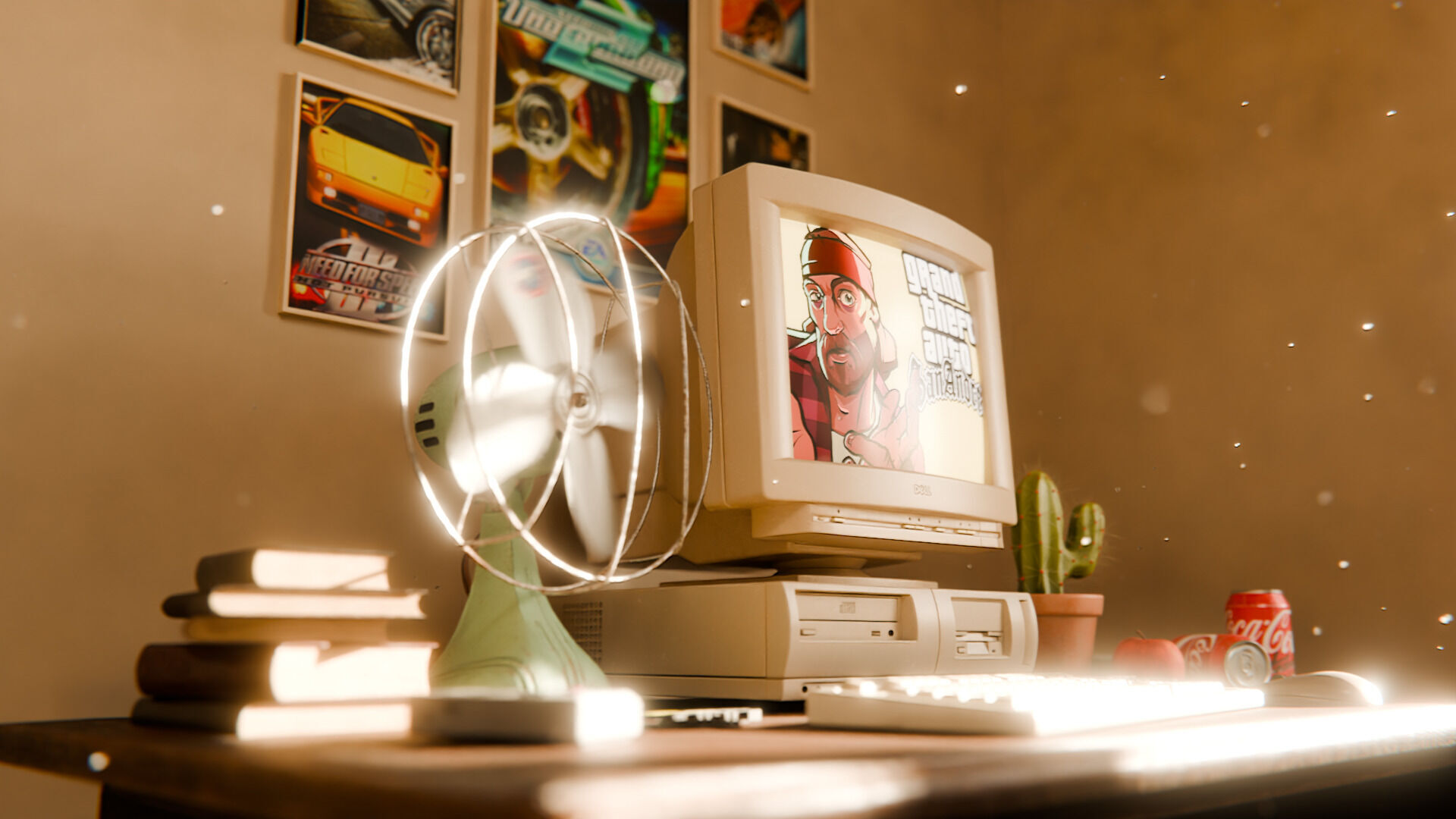 Old room Old Pc 3D model animated | CGTrader