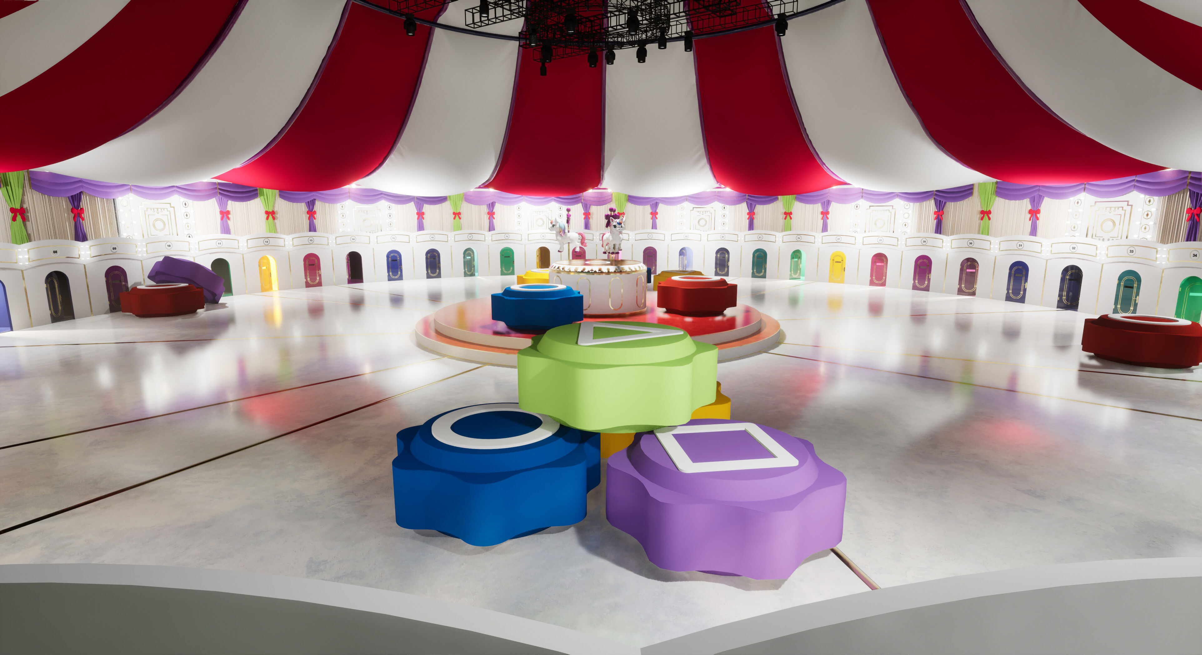 3D model Stylized Squid Game Arena Mingle Carousel Map VR / AR / low ...