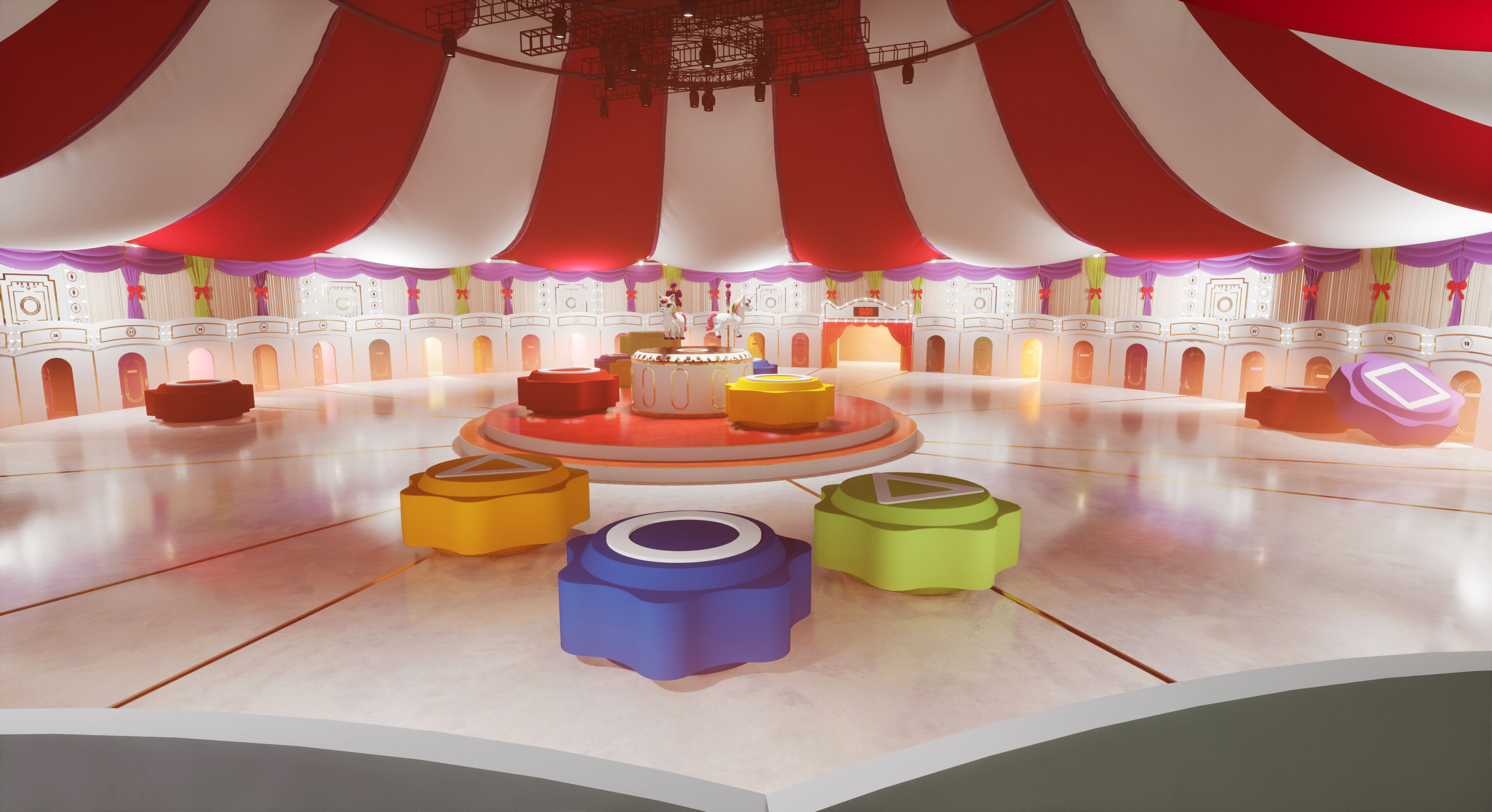 3D model Stylized Squid Game Arena Mingle Carousel Map VR / AR / low ...