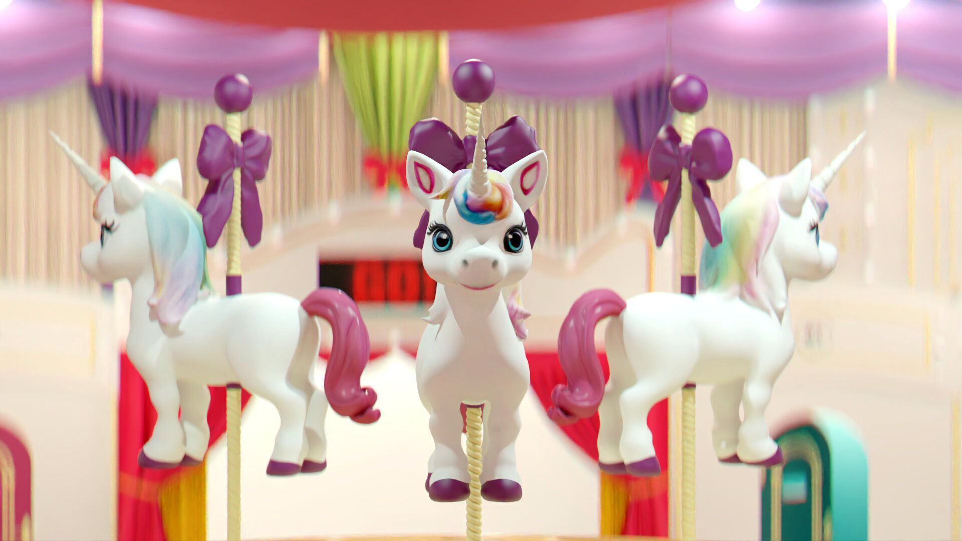 3D model Stylized Squid Game Arena Mingle Carousel Map VR / AR / low ...