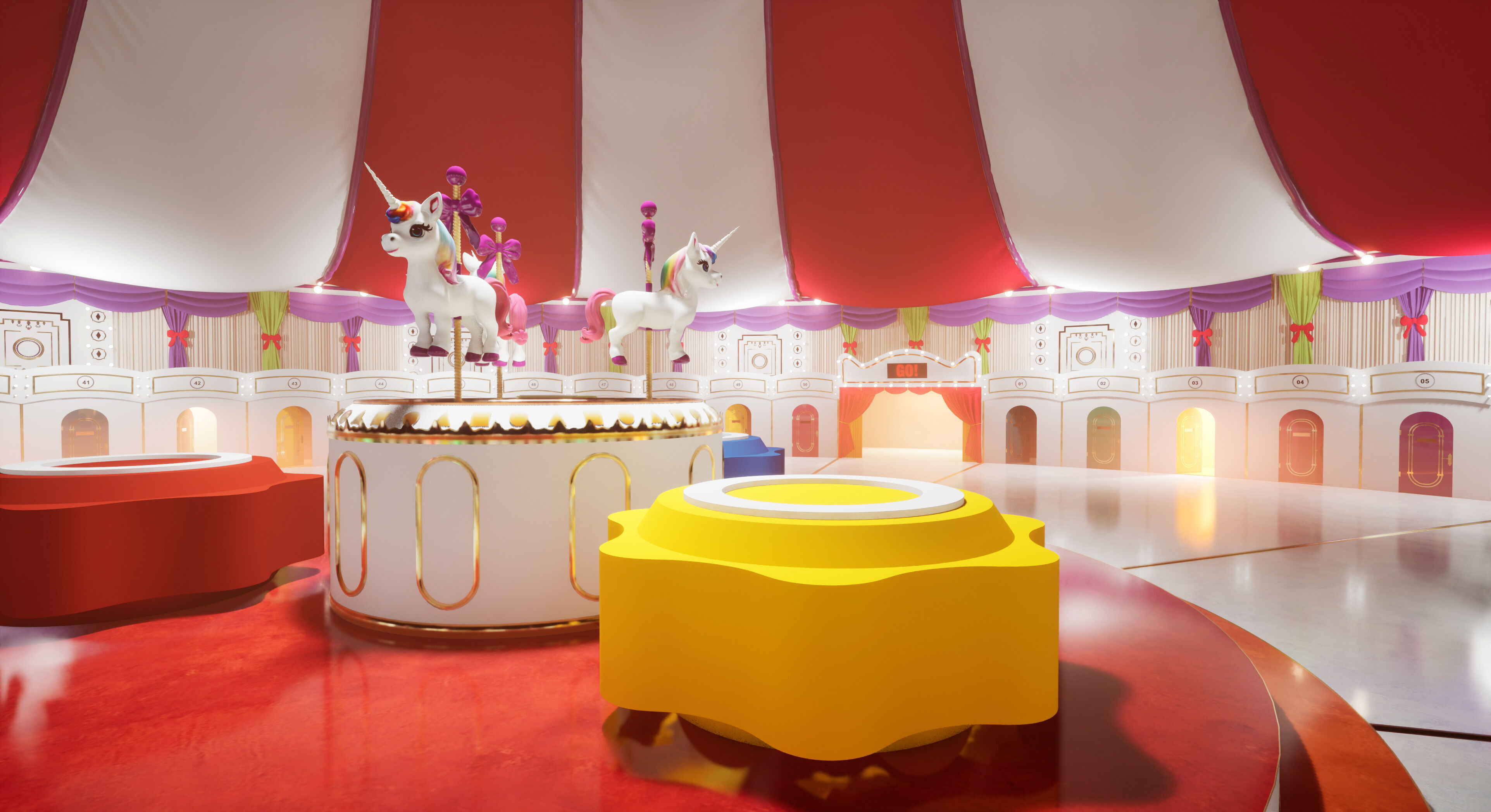 3D model Stylized Squid Game Arena Mingle Carousel Map VR / AR / low ...