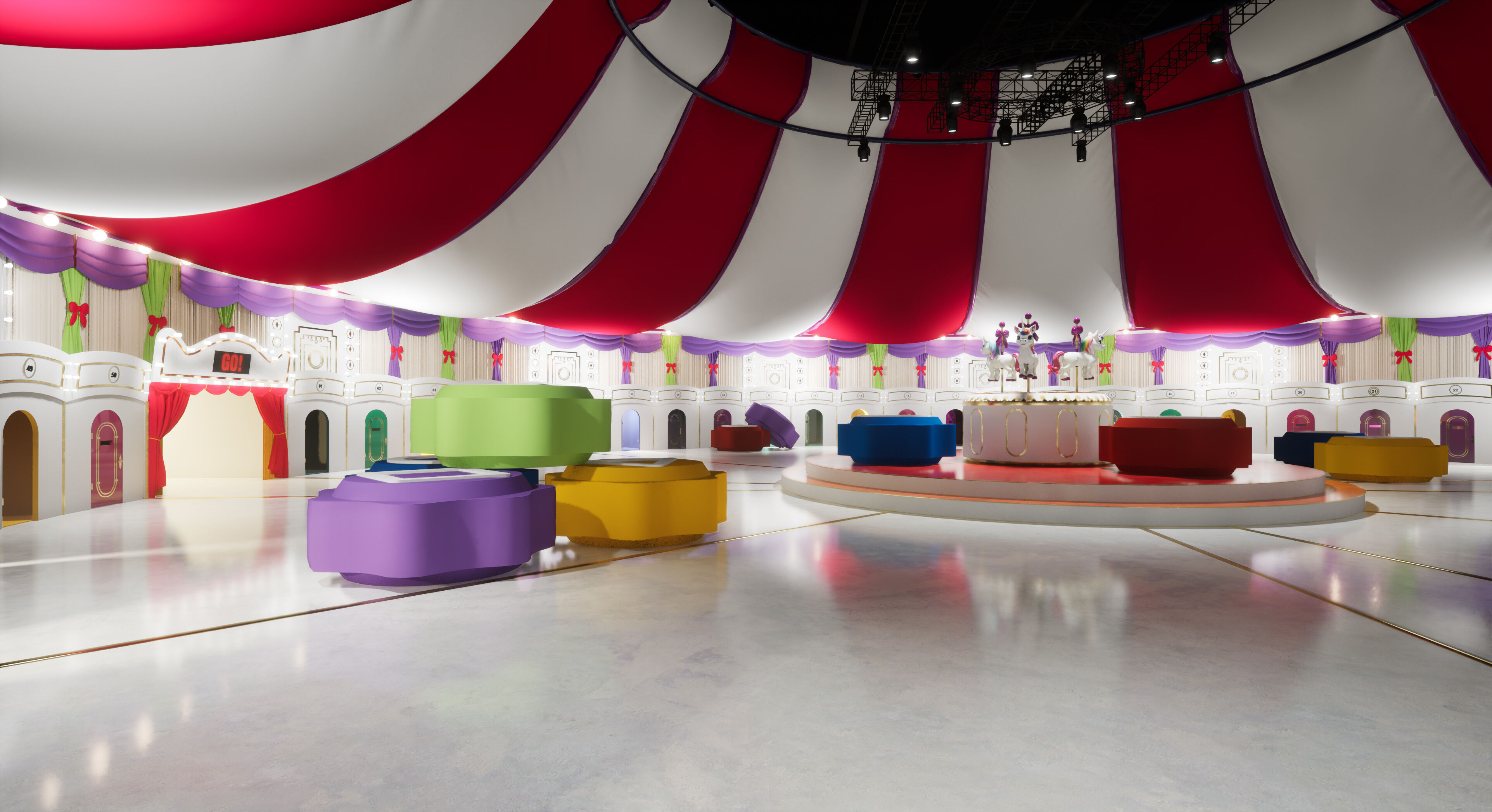 3D model Stylized Squid Game Arena Mingle Carousel Map VR / AR / low ...