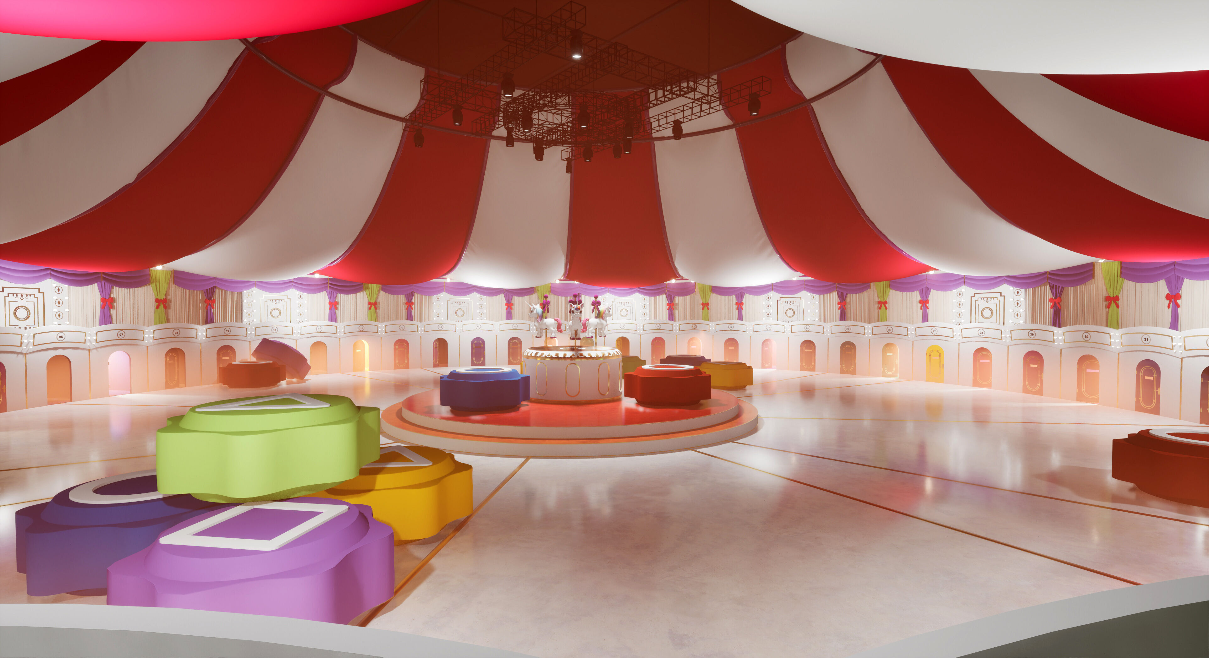 3D model Stylized Squid Game Arena Mingle Carousel Map VR / AR / low ...