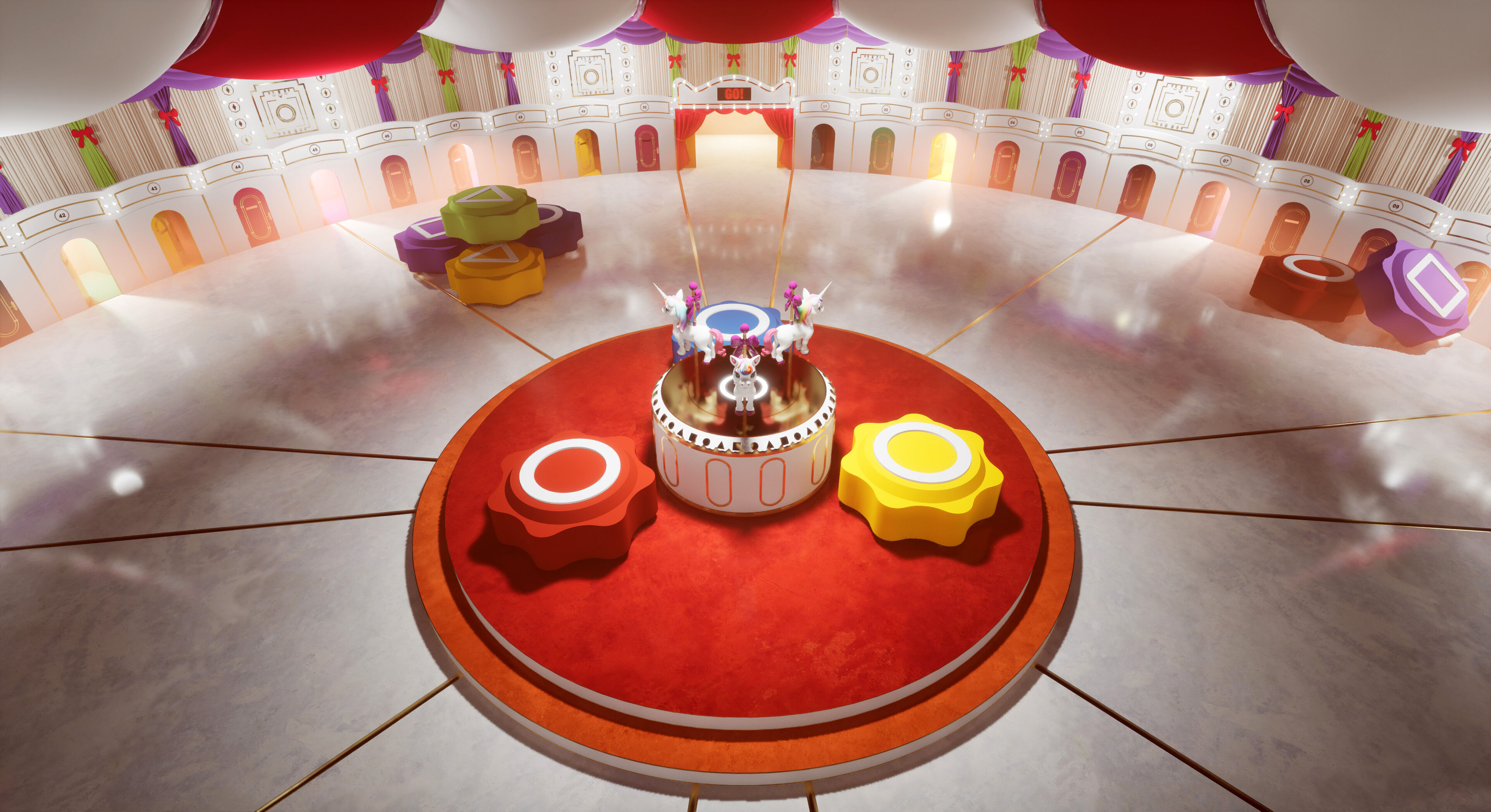 3D model Stylized Squid Game Arena Mingle Carousel Map VR / AR / low ...