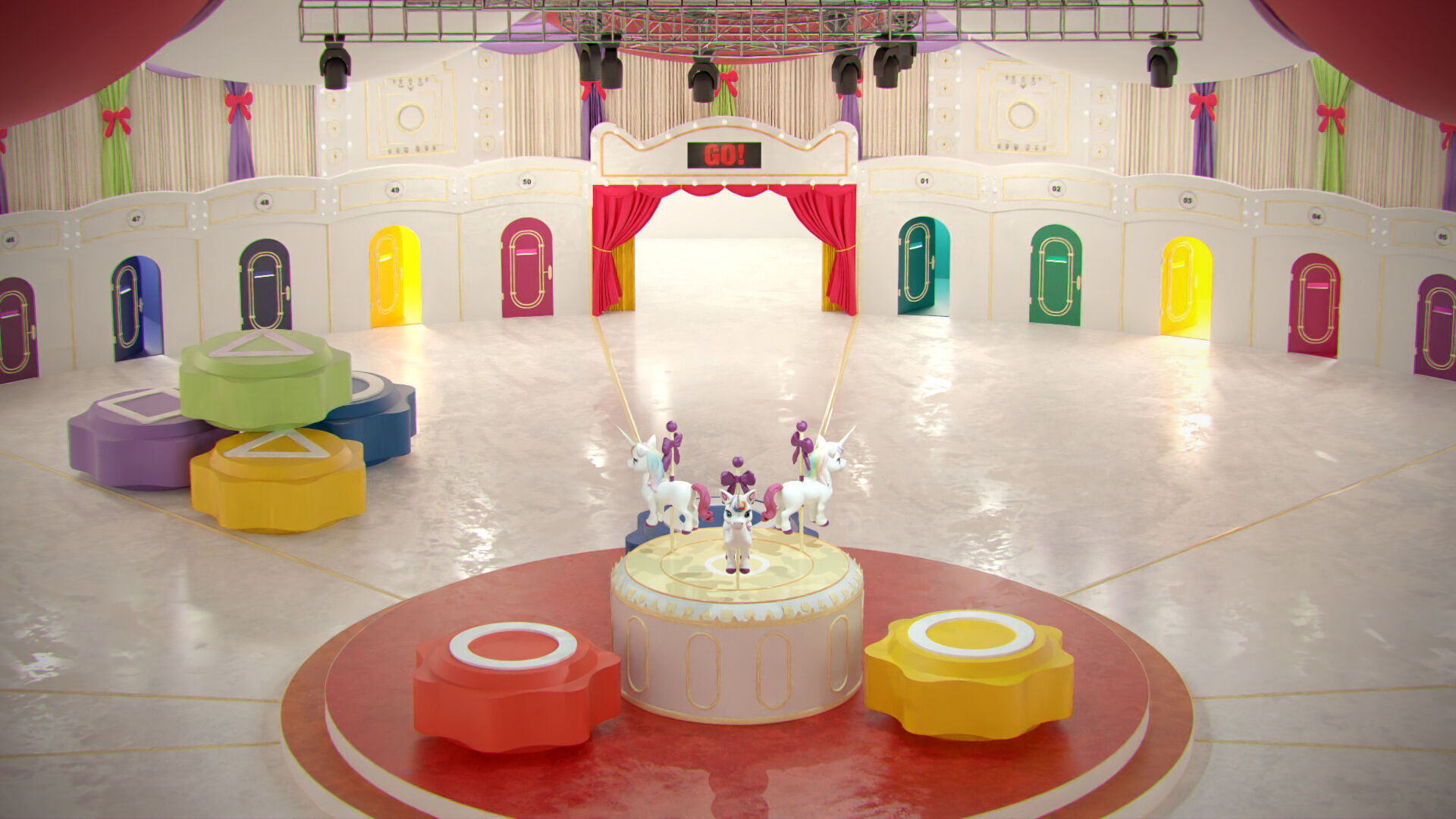 3D model Stylized Squid Game Arena Mingle Carousel Map VR / AR / low ...