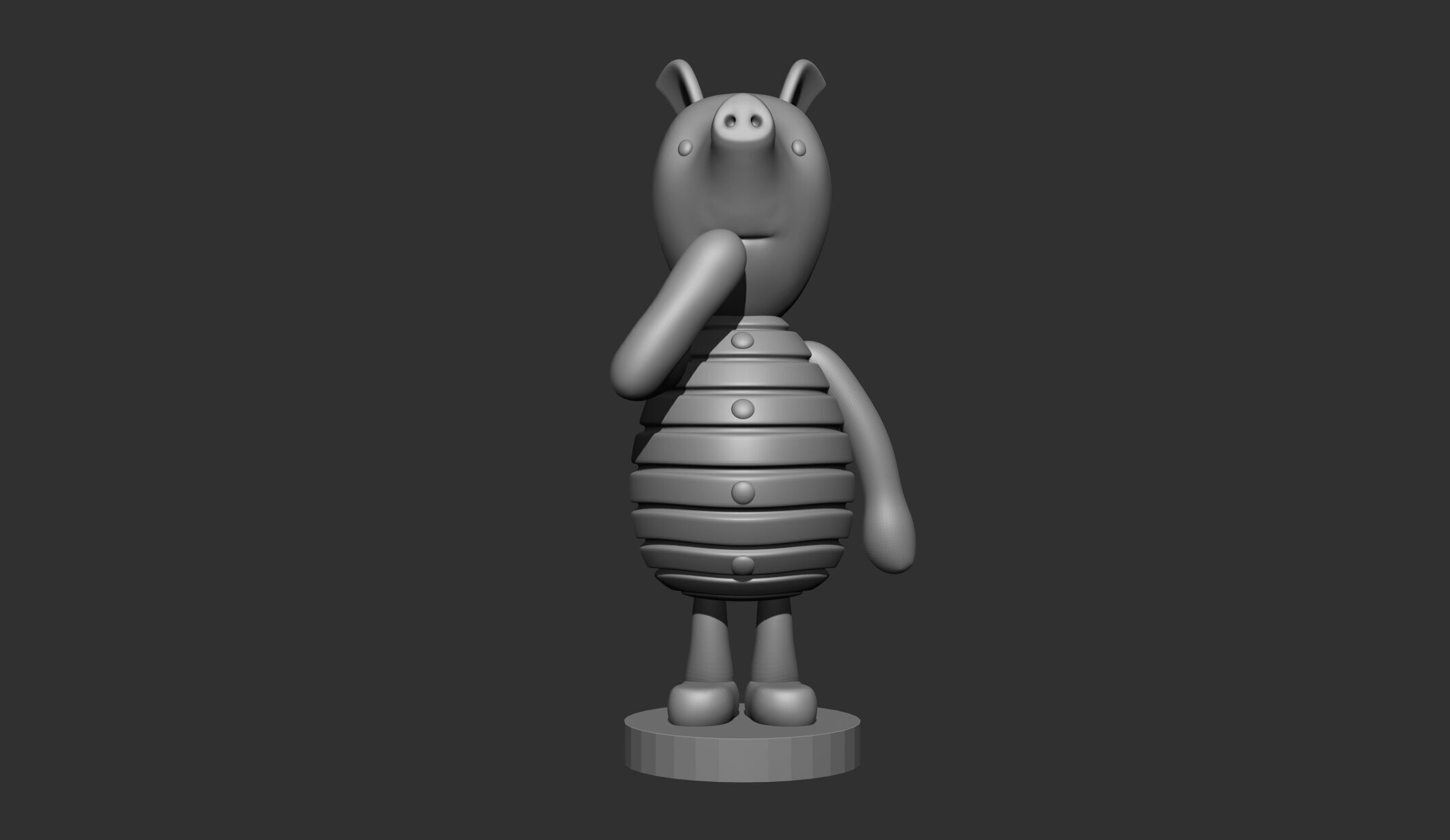 Piglet 3D Print cartoon pig wearing dress 3D print model 3D model 3D ...