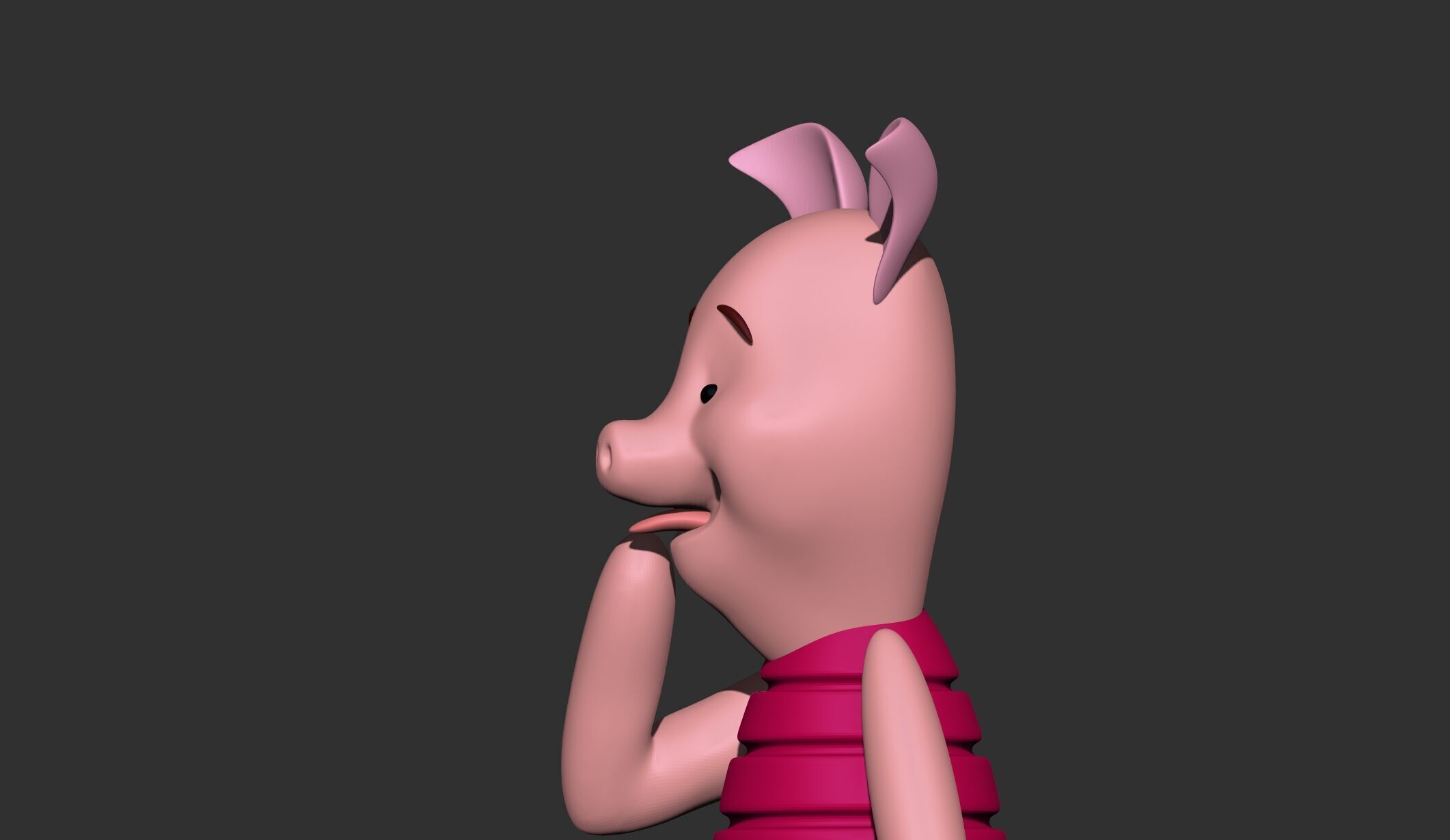 Piglet 3D Print cartoon pig wearing dress 3D print model 3D model 3D ...