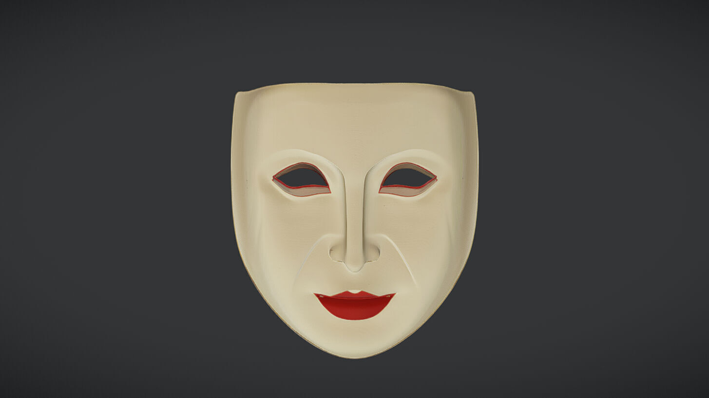 Minimalist Venetian Mask free VR / AR / low-poly 3D model animated ...