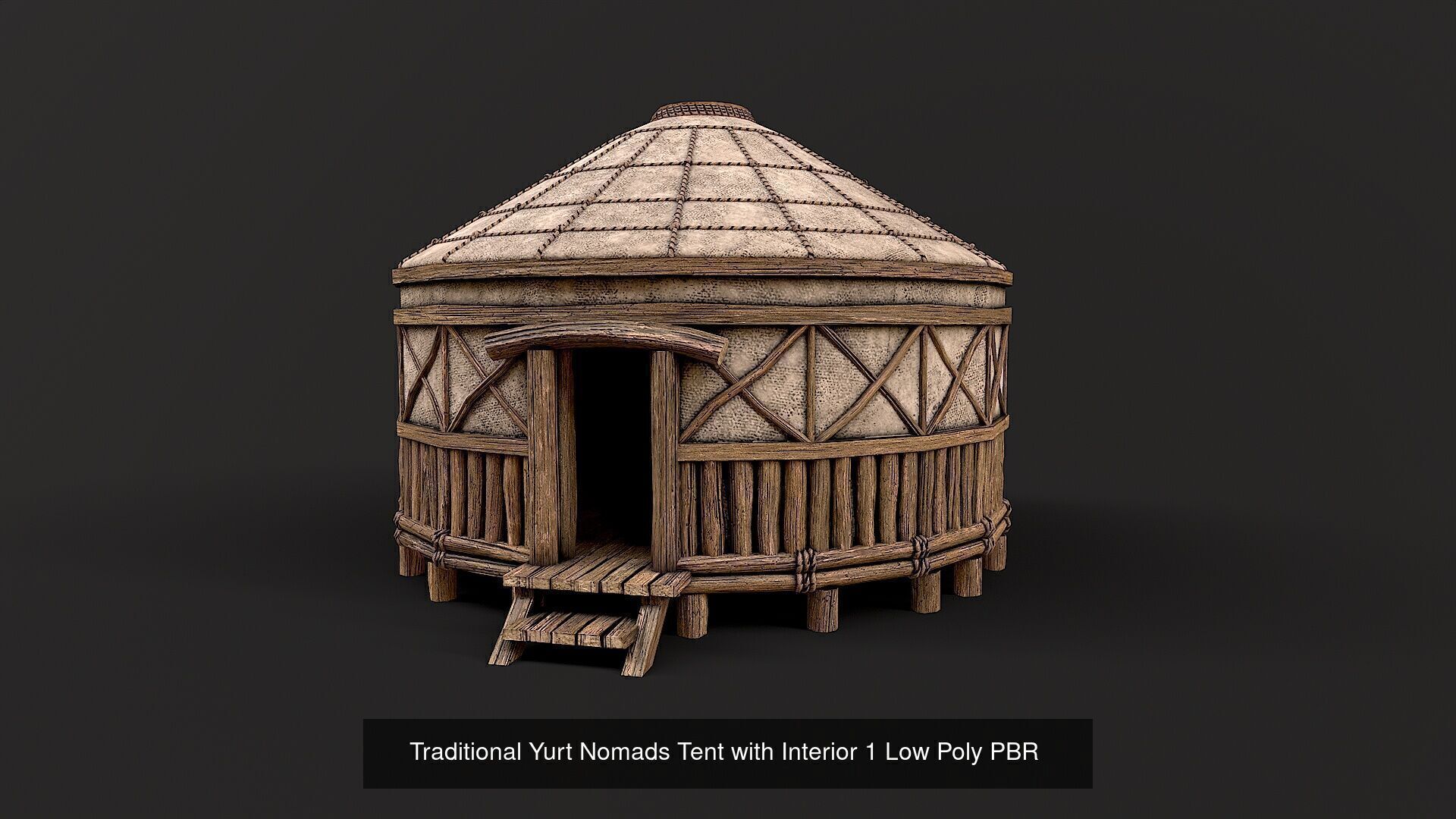 Traditional Yurt Nomads Tent with Interior Collection VR / AR / low ...