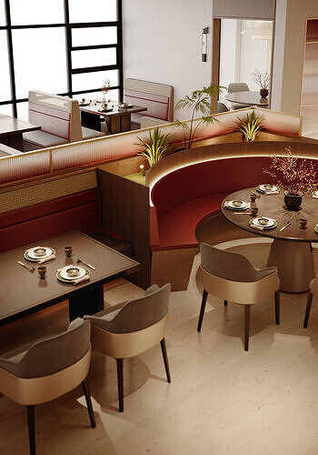 Modern new Chinese dining booth 3D model | CGTrader