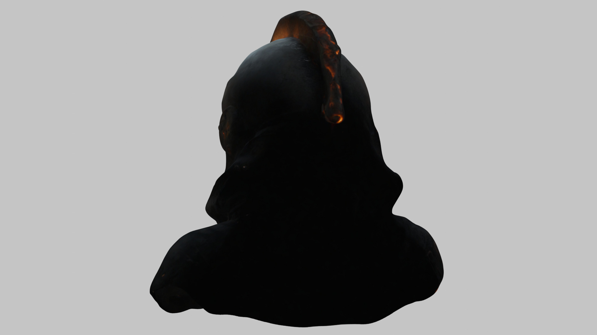 3D model Burnt Medieval Templar SKull HEad Bust VR / AR / low-poly ...