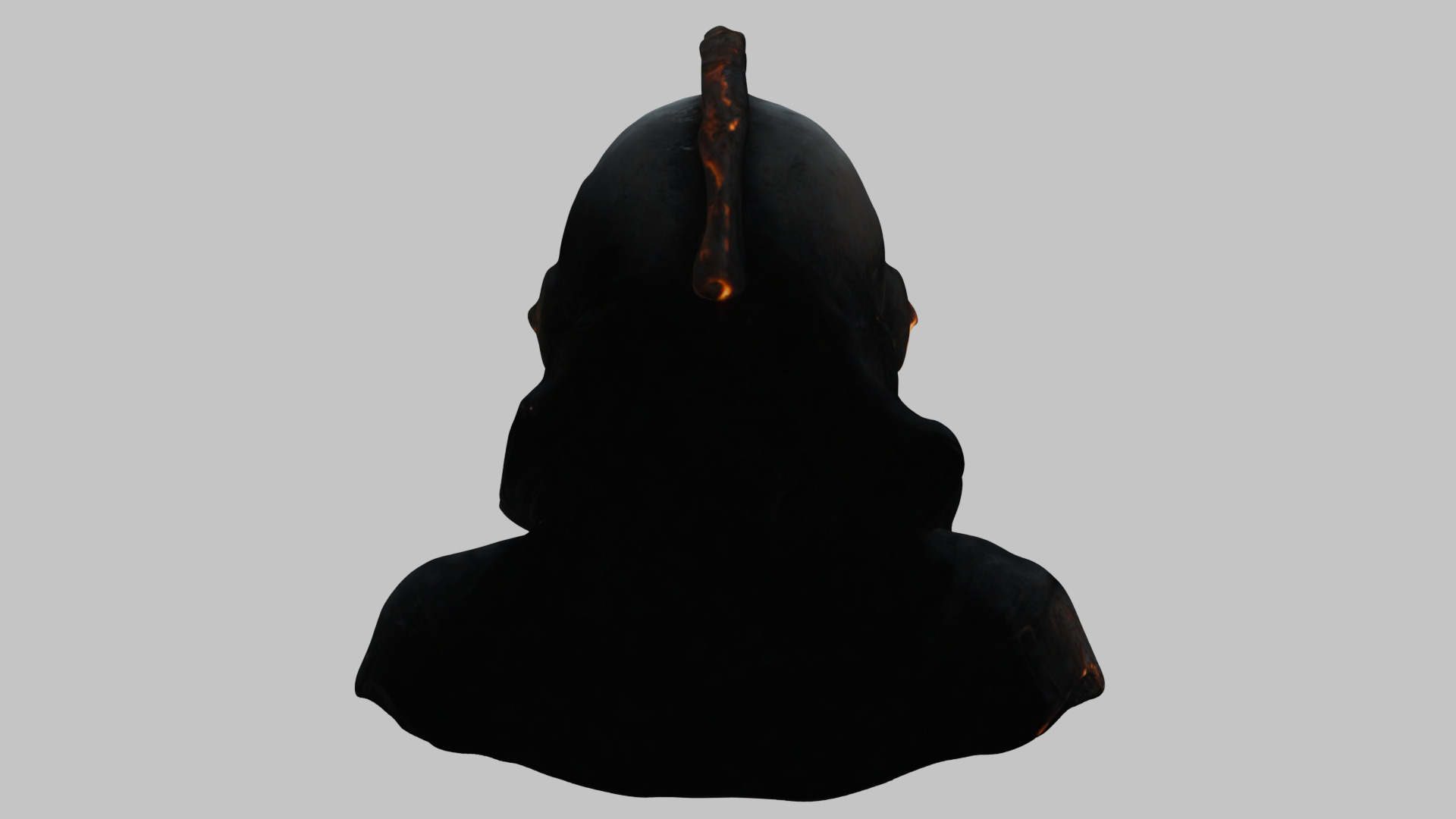 3D model Burnt Medieval Templar SKull HEad Bust VR / AR / low-poly ...