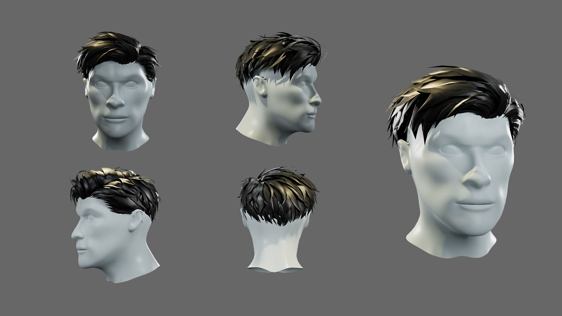 3D model 3D hairstyle for men VR / AR / low-poly | CGTrader