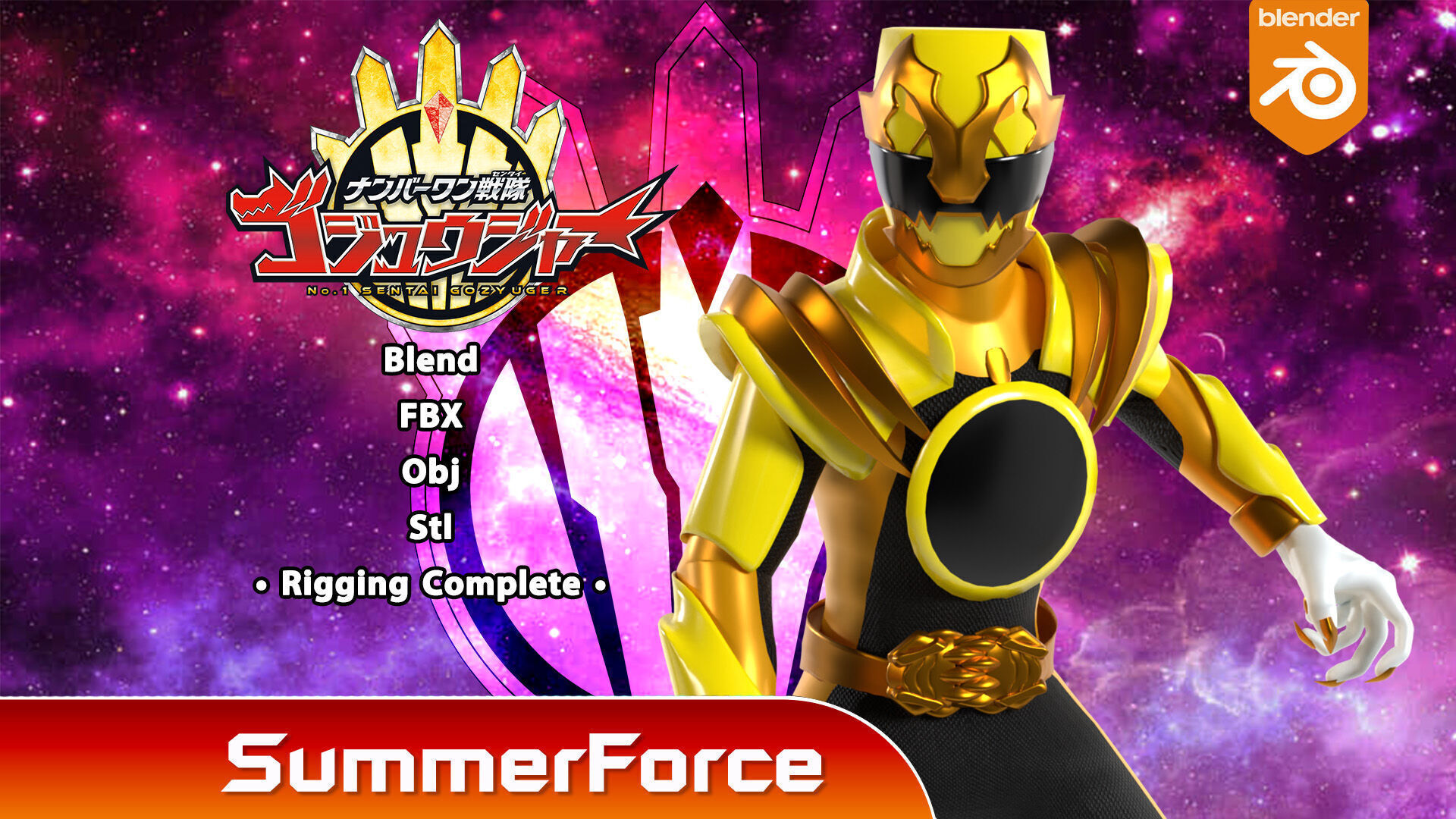 GozyuTyranno - No1 Sentai Gozyuger 3D model rigged | CGTrader