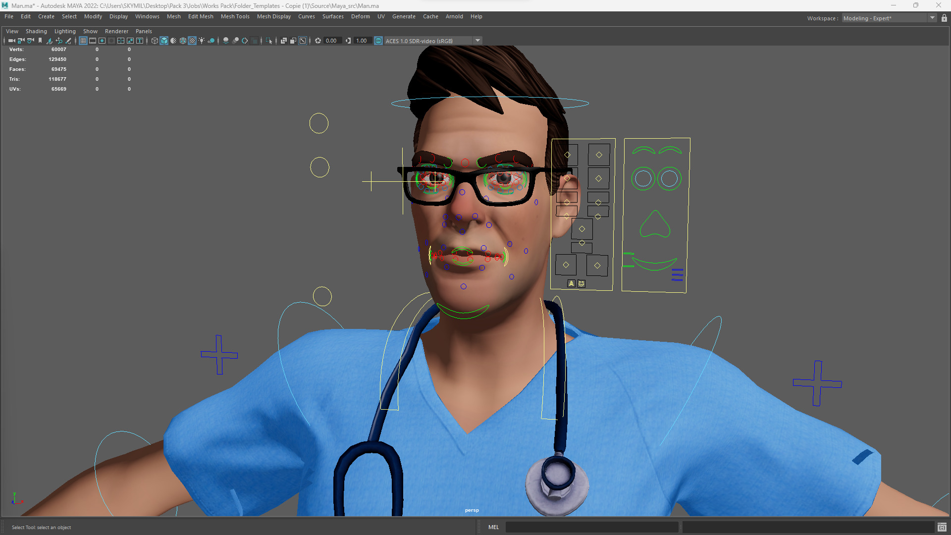 3D model 3D Medical Cartoon Doctor Model Full Rigged toon Medic VR / AR ...