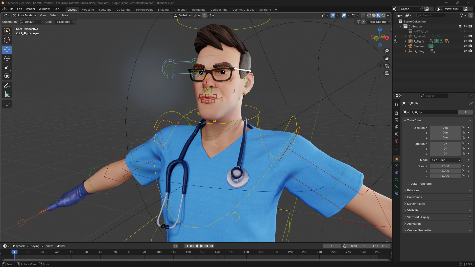 3D model 3D Medical Cartoon Doctor Model Full Rigged toon Medic VR / AR ...