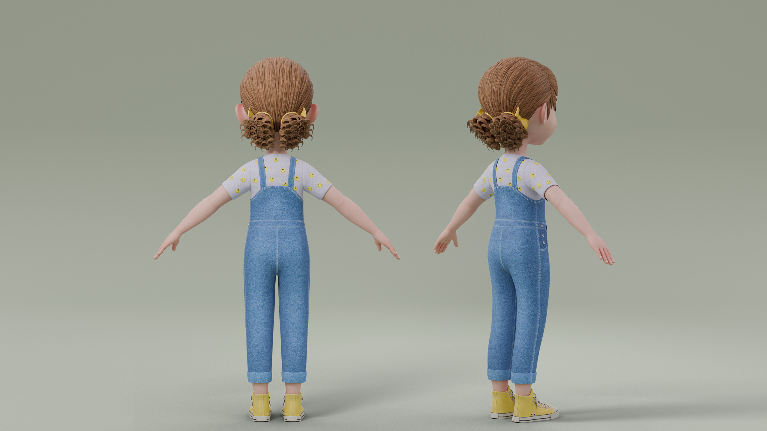 3D model Cartoon Girl Rig VR / AR / low-poly | CGTrader