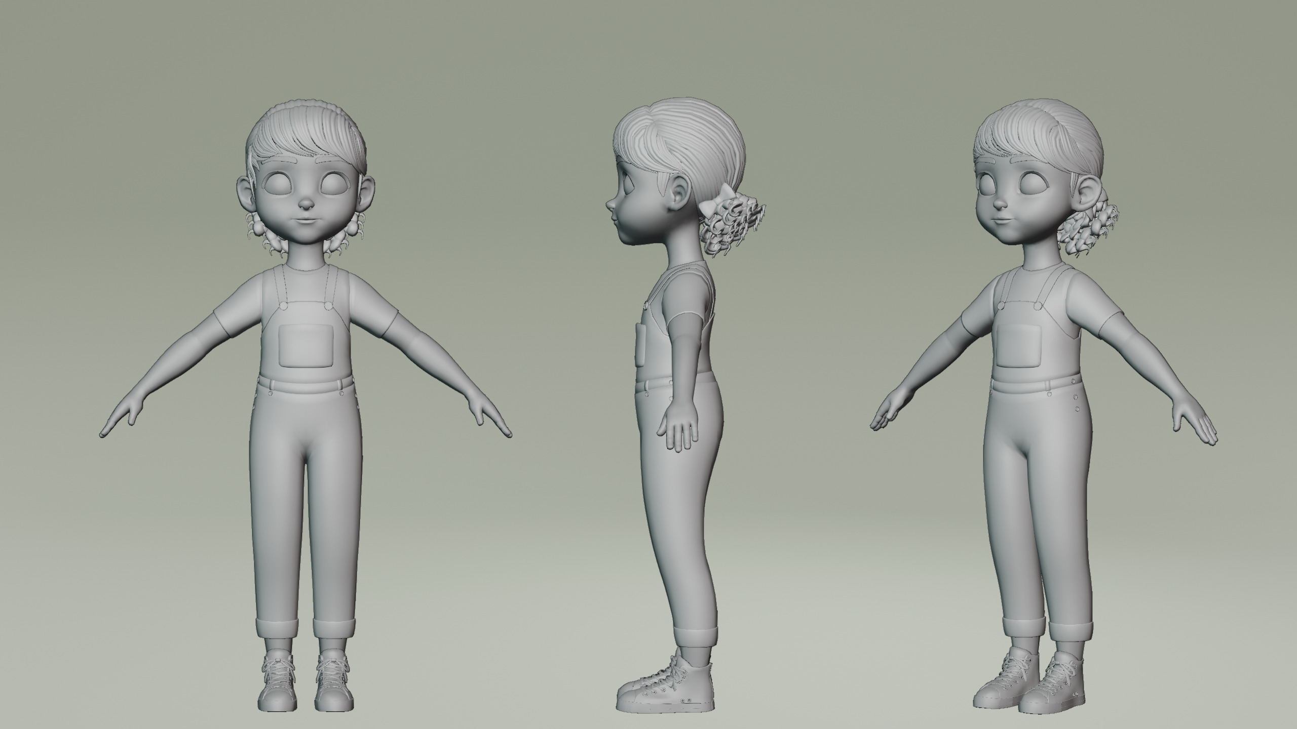 3D model Cartoon Girl Rig VR / AR / low-poly | CGTrader