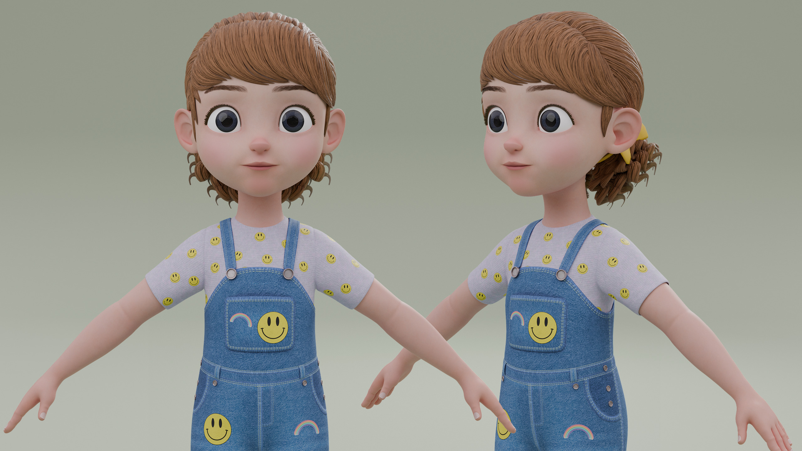 3D model Cartoon Girl Rig VR / AR / low-poly | CGTrader
