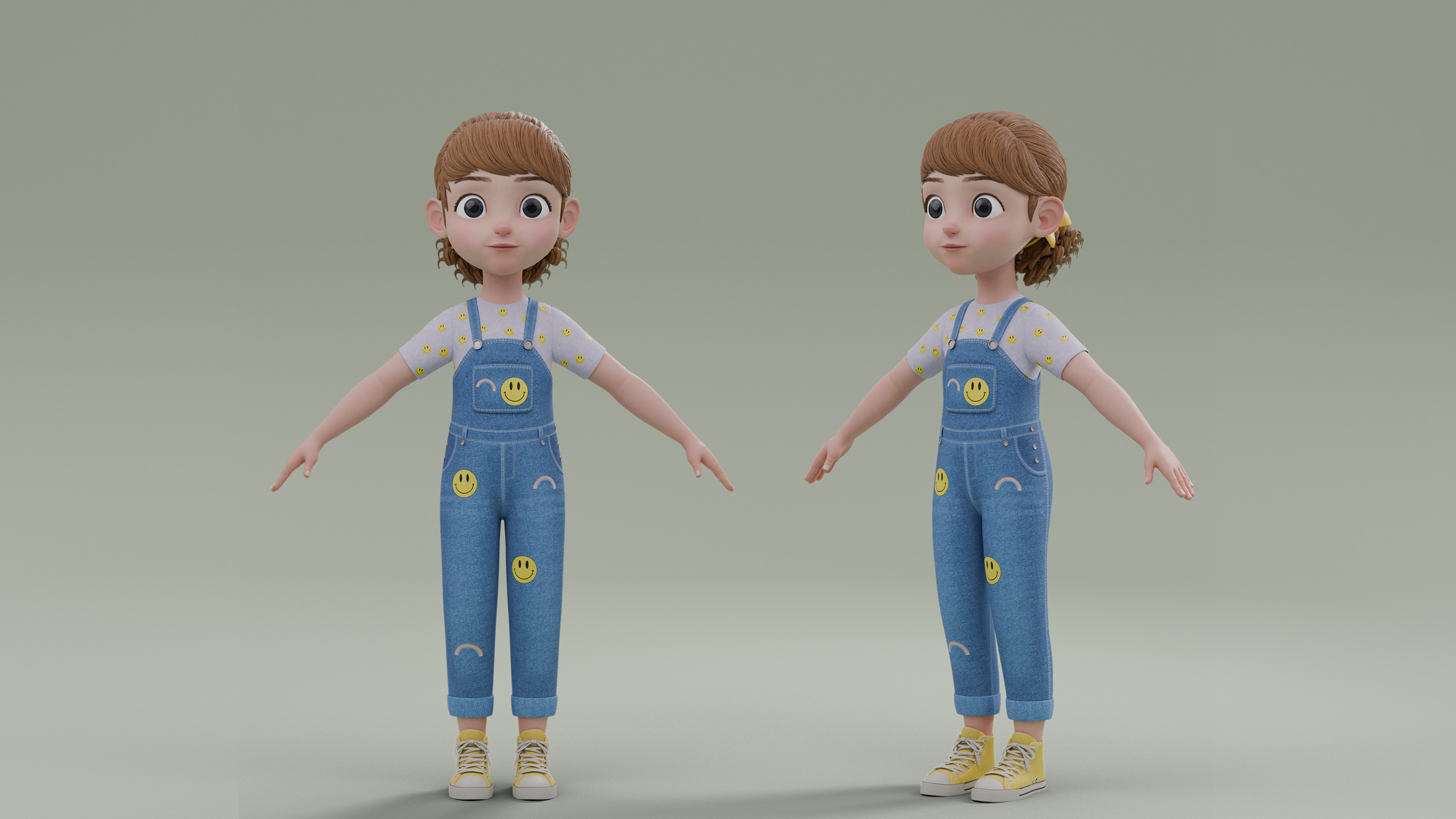 3D model Cartoon Girl Rig VR / AR / low-poly | CGTrader