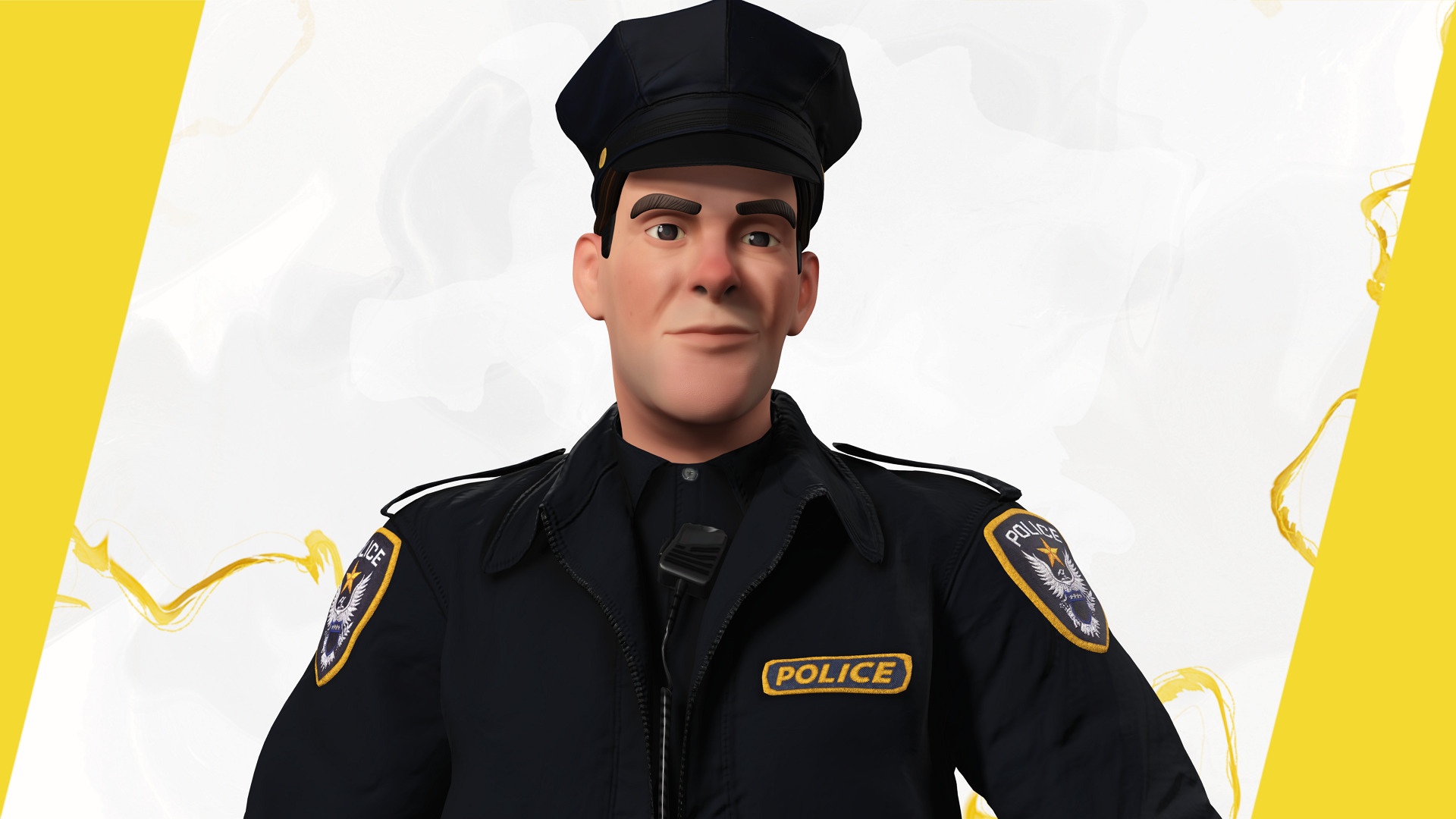 3D model Stylized Cop Cartoon Police Officer Rigged Policeman VR / AR ...