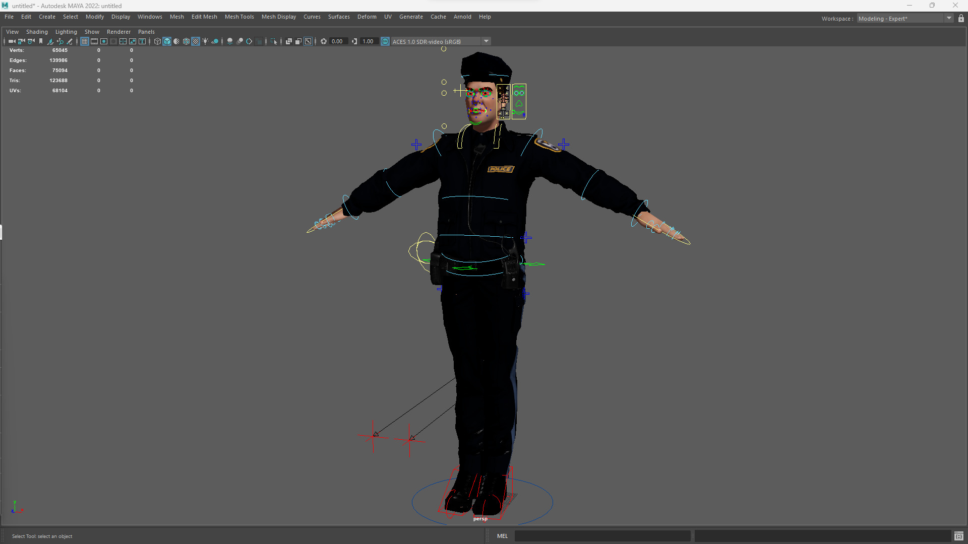 3D model Stylized Cop Cartoon Police Officer Rigged Policeman VR / AR ...