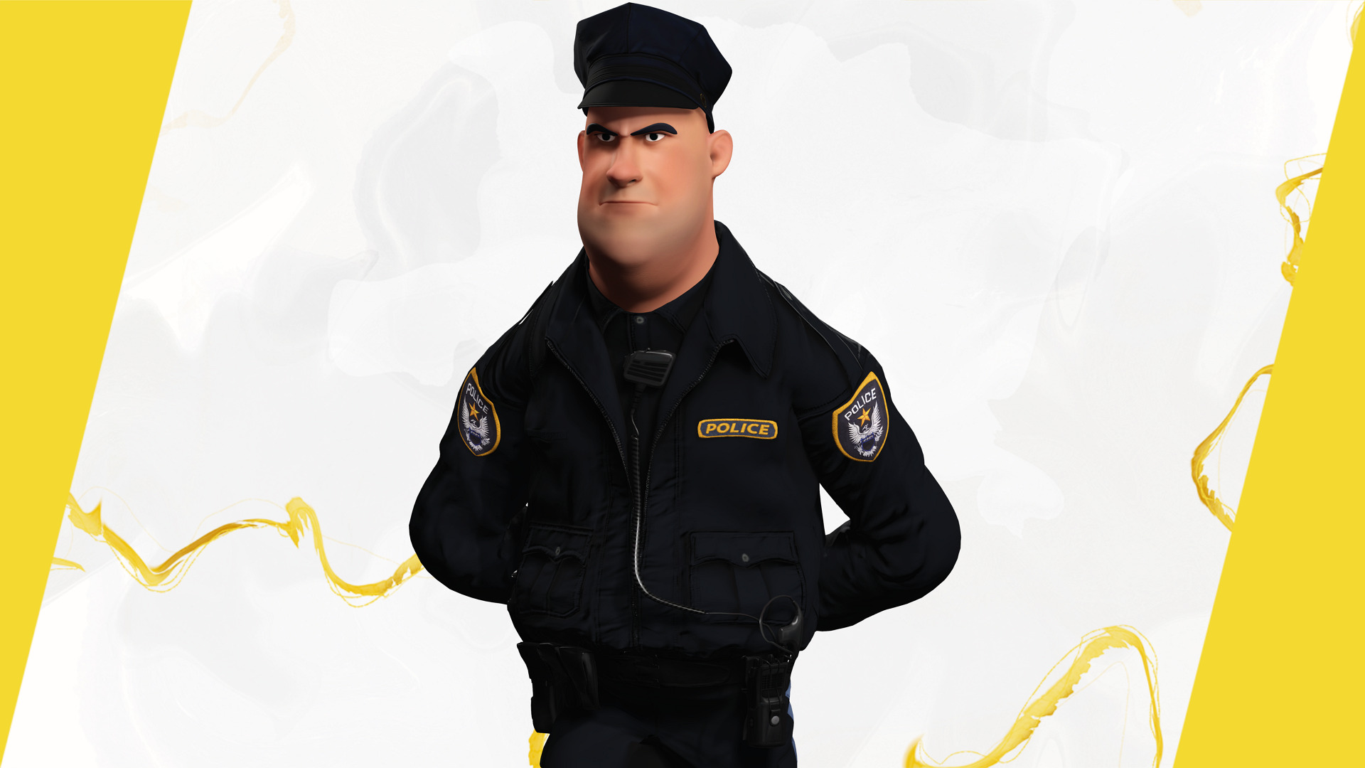 3D model Rigged Police Officer Toon Character Toon Cop VR / AR / low ...
