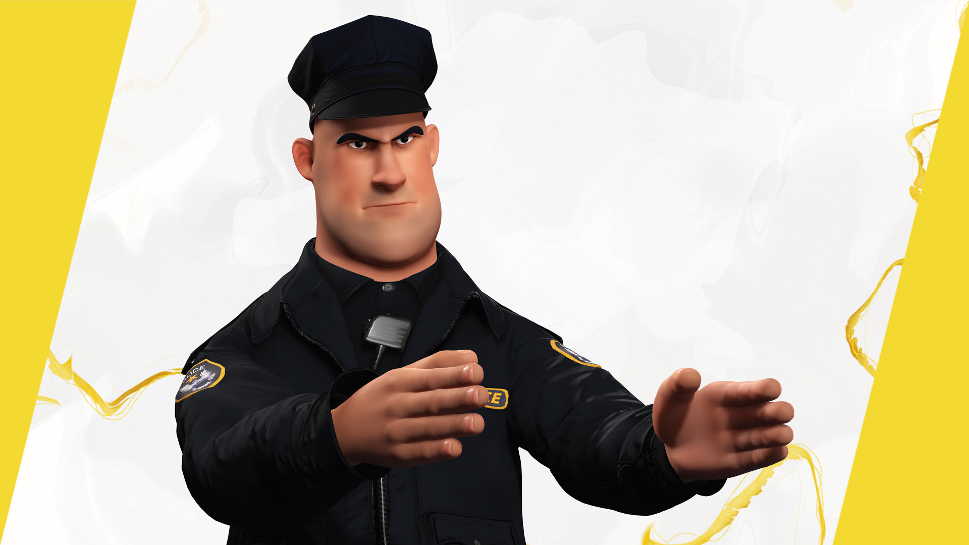 3D model Rigged Police Officer Toon Character Toon Cop VR / AR / low ...