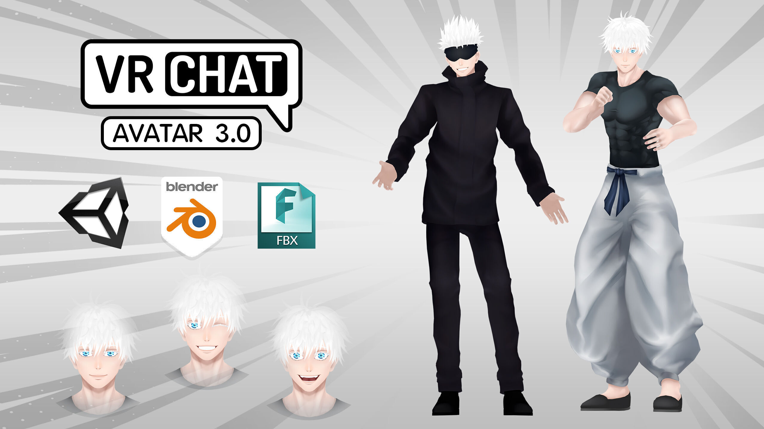 Satoru Gojo VRChat Avatar 3D model rigged | CGTrader
