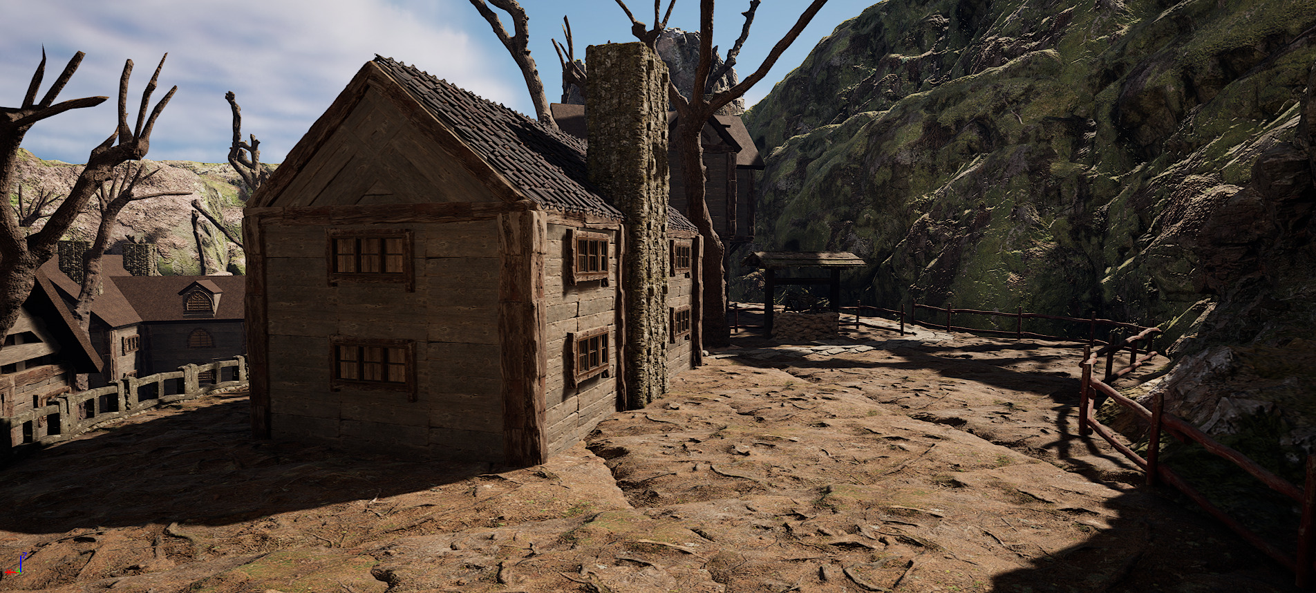 Rustic Medieval Cliffside House free 3D model | CGTrader