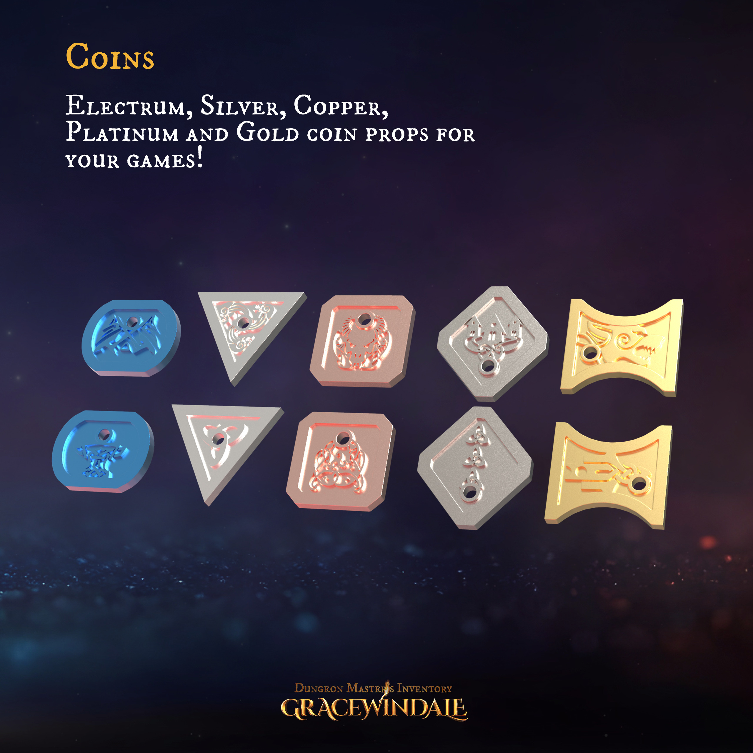 DM Inventory - Coins free 3D model 3D printable | CGTrader