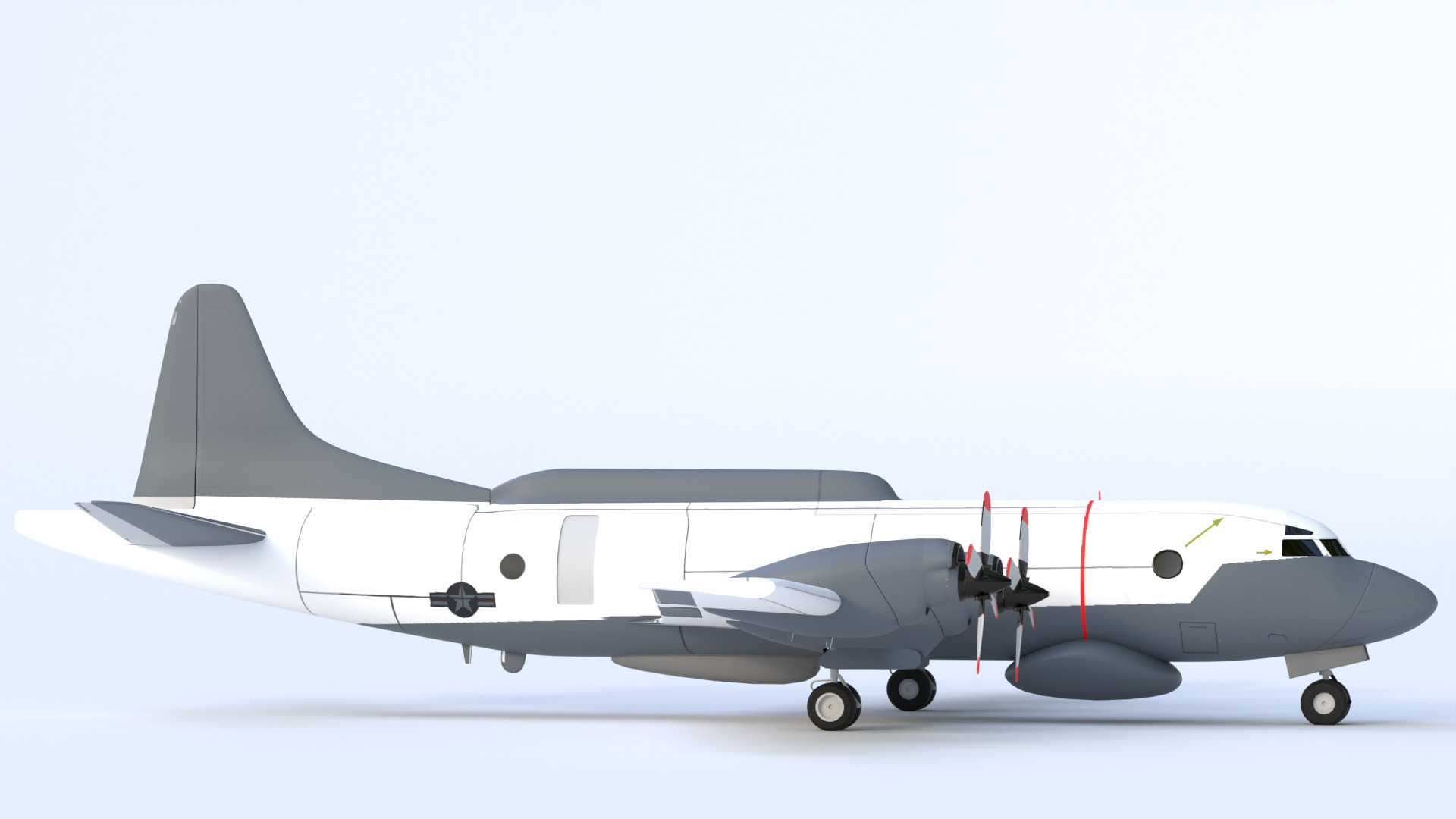 3D model Lockheed EP-3E Aries II - THE EAVESDROPPER - VR / AR / low-poly | CGTrader