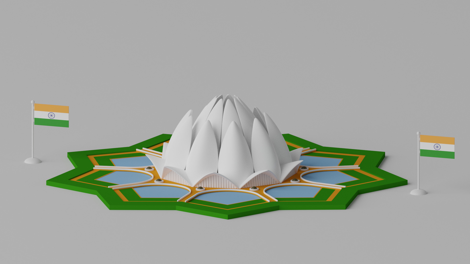 Lotus Temple India 3D model | CGTrader