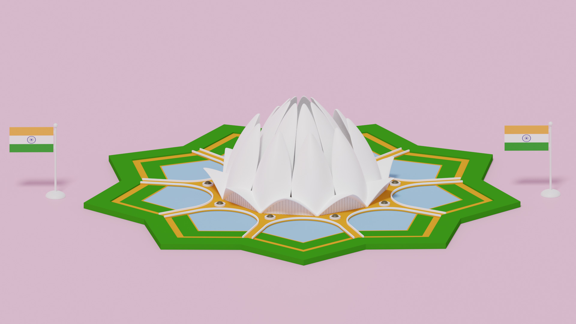 Lotus Temple India 3D model | CGTrader