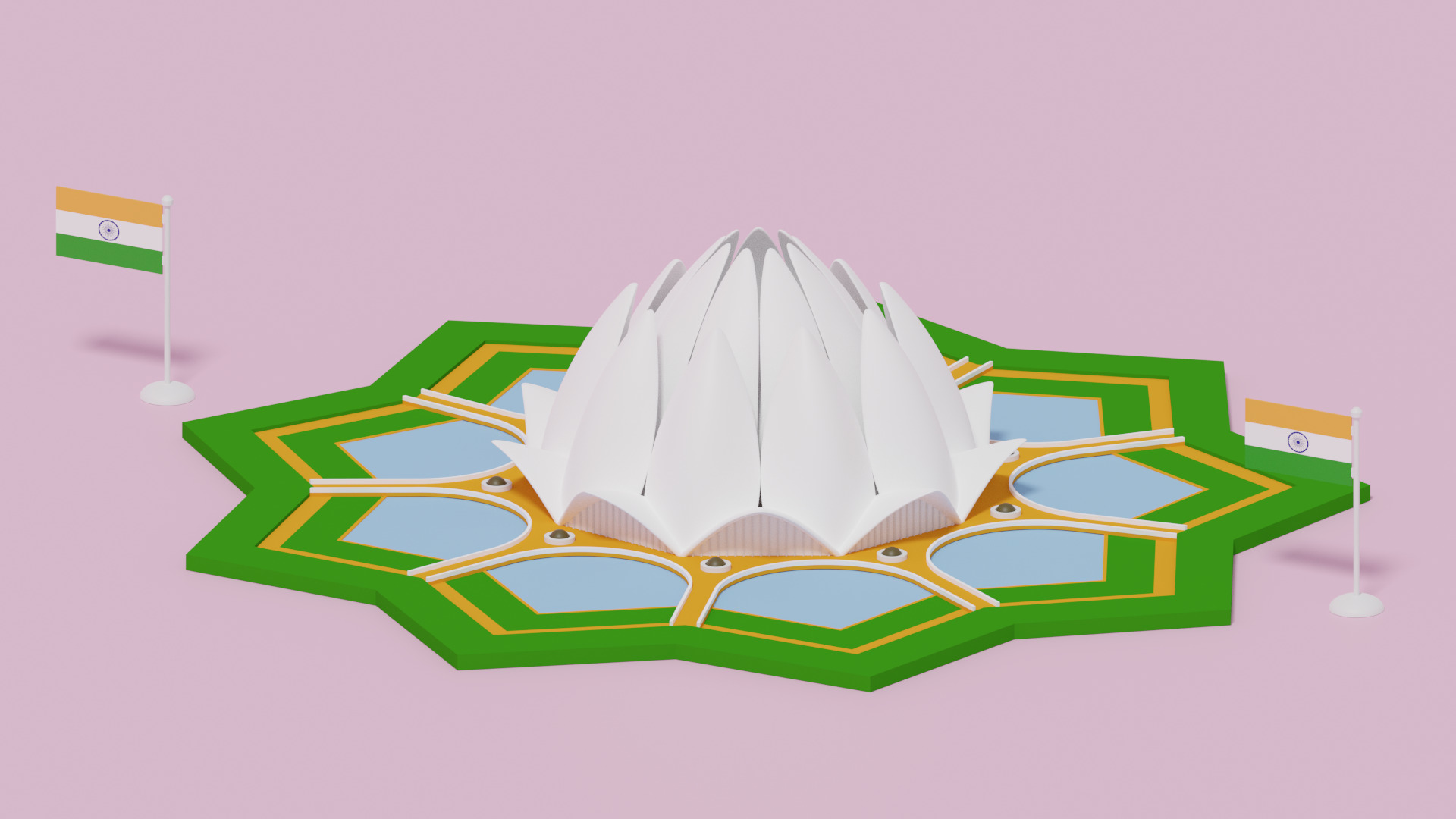 Lotus Temple India 3D model | CGTrader